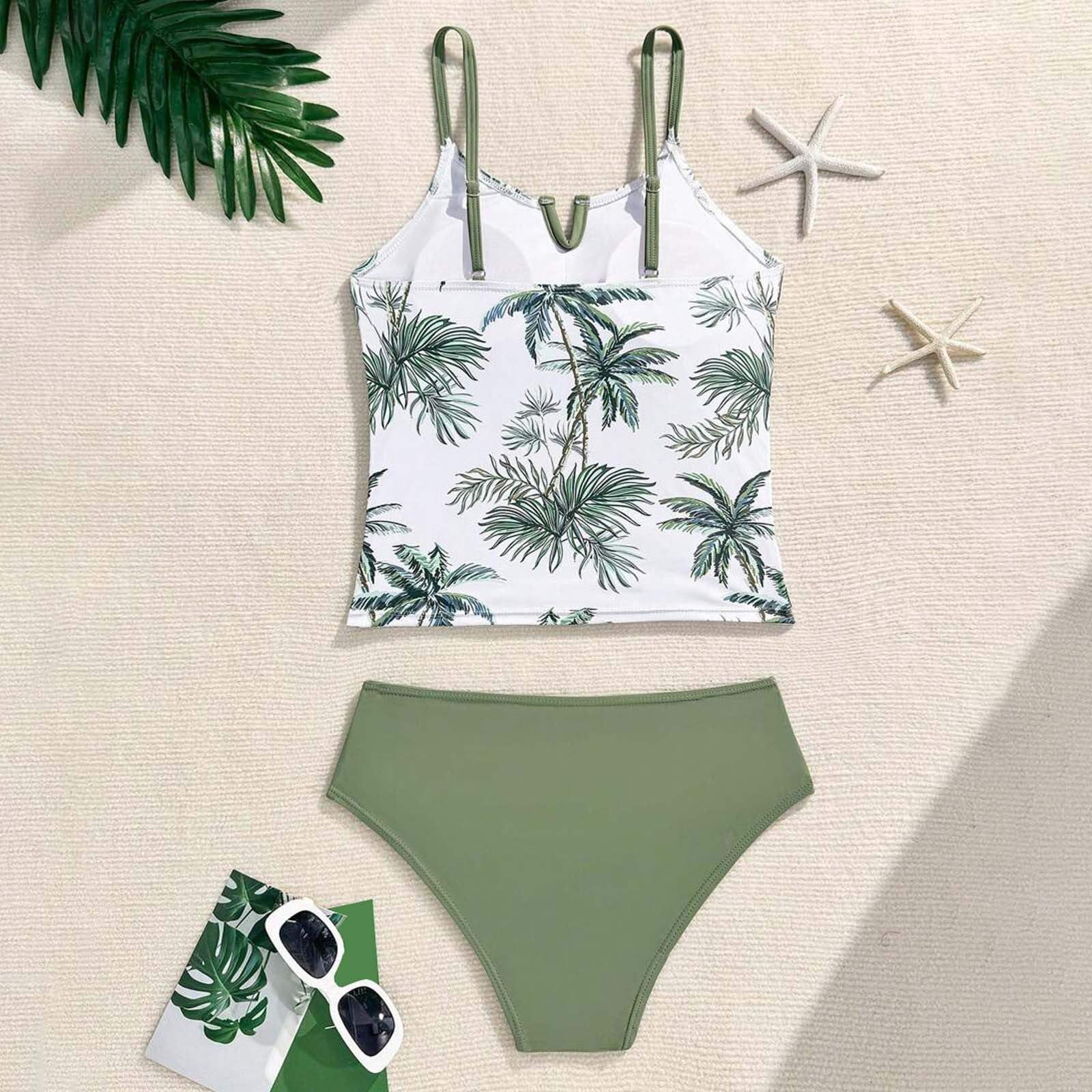 KANG Fashion Girls Swimsuit 2 Piece Bathing Suit Criss Cross Ruched ...
