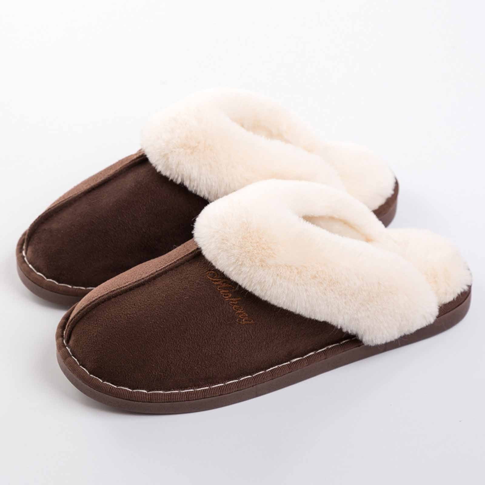 KANG Leopard Print Slippers Cozy Indoor Shoes With Soft Fleece For ...