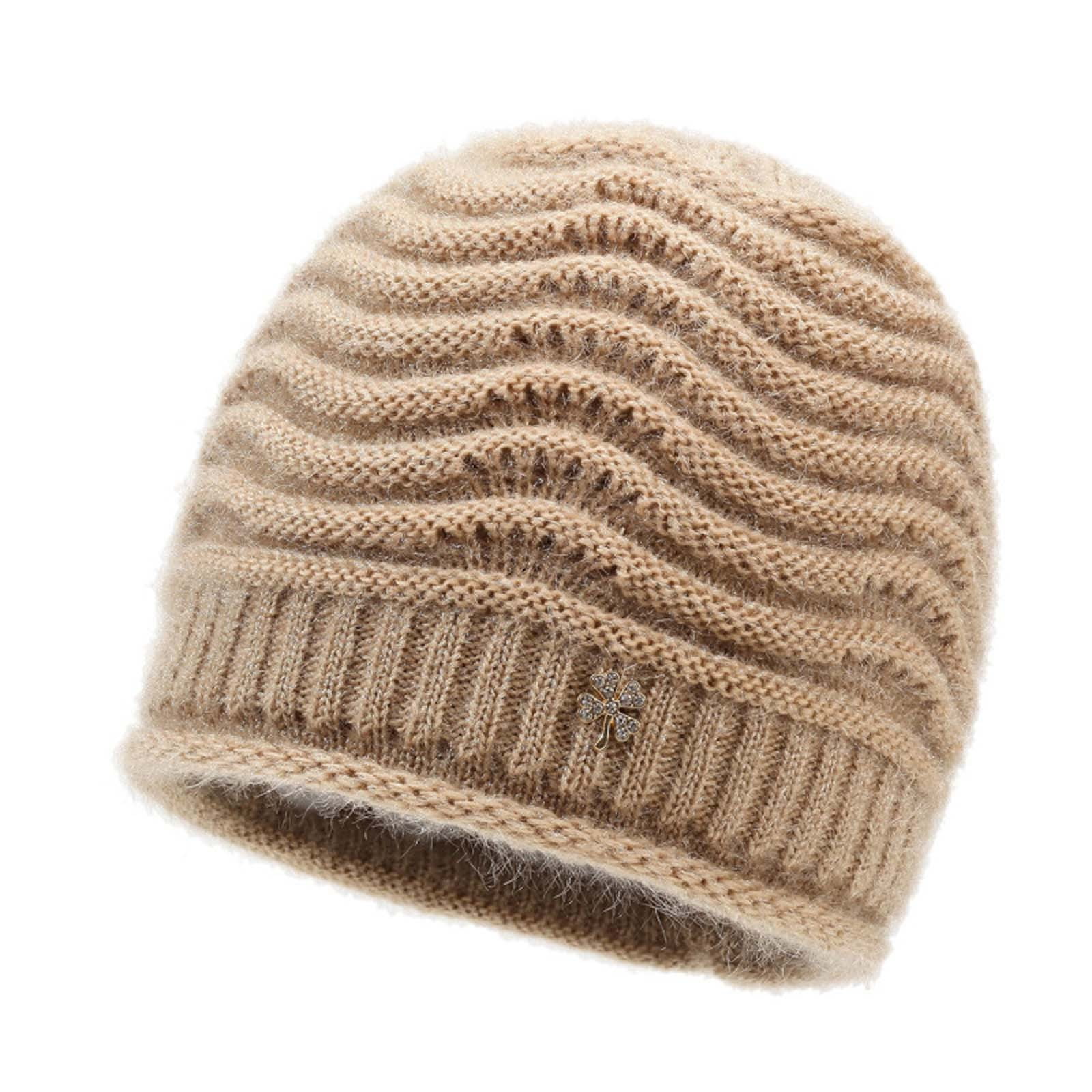 KANG Winter Knit Hat With Adorable Cat Ears Warm Fleece Lined For ...