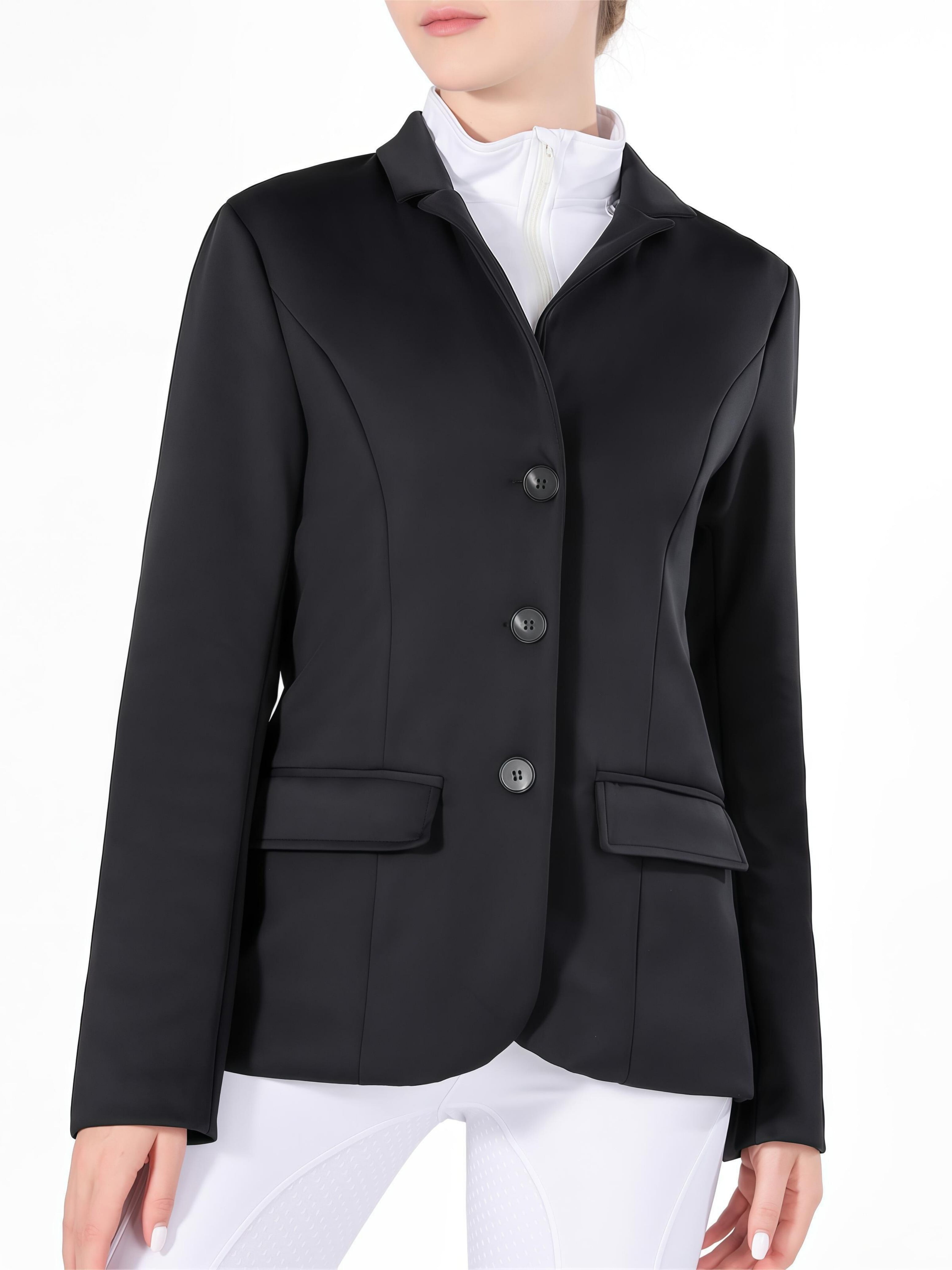 KANG Women's Competition Jacket Horse Riding Show Coat Flip Collar ...