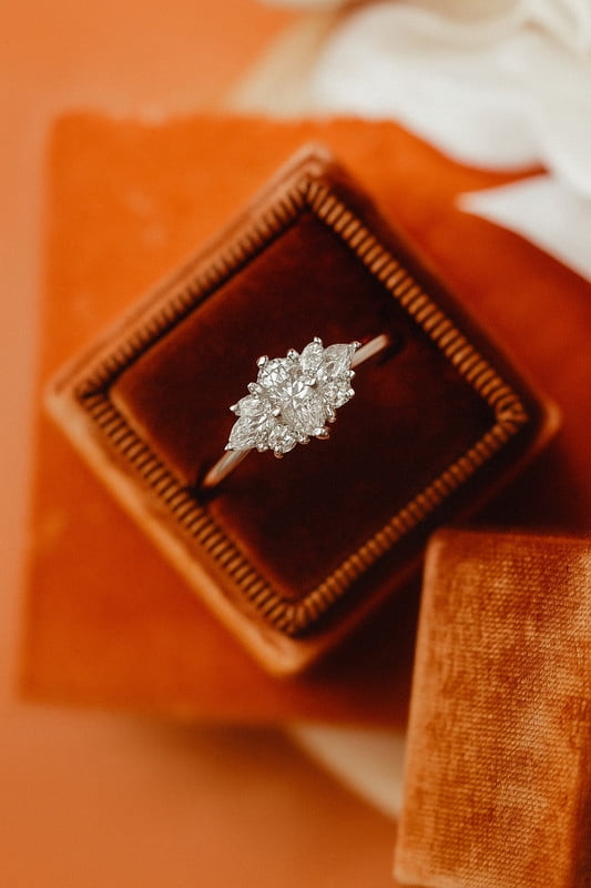 KANISHKAGEMS&JEWELS Art Deco Colorless Marquise Cut Moissanite Ring ...