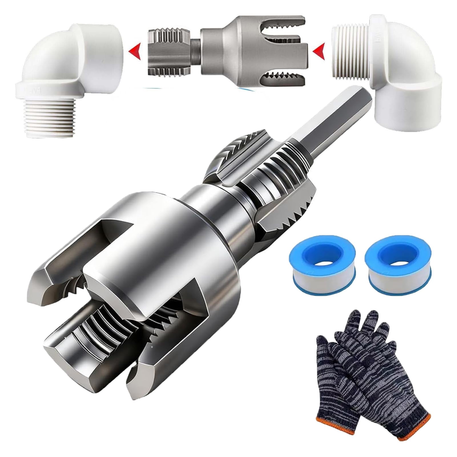 KANOHENO Pipe Tapping and Threading Tool,4 in 1 Integrated Internal ...