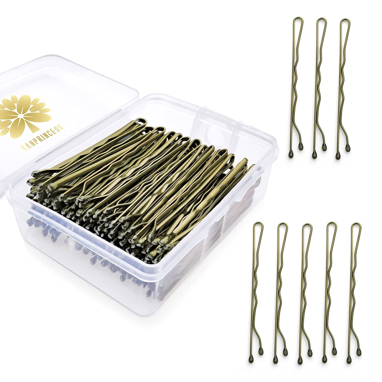 KANPRINCESS 100PCS 2Inches Hair Pins Kit Hair Clips Secure Hold Bobby ...
