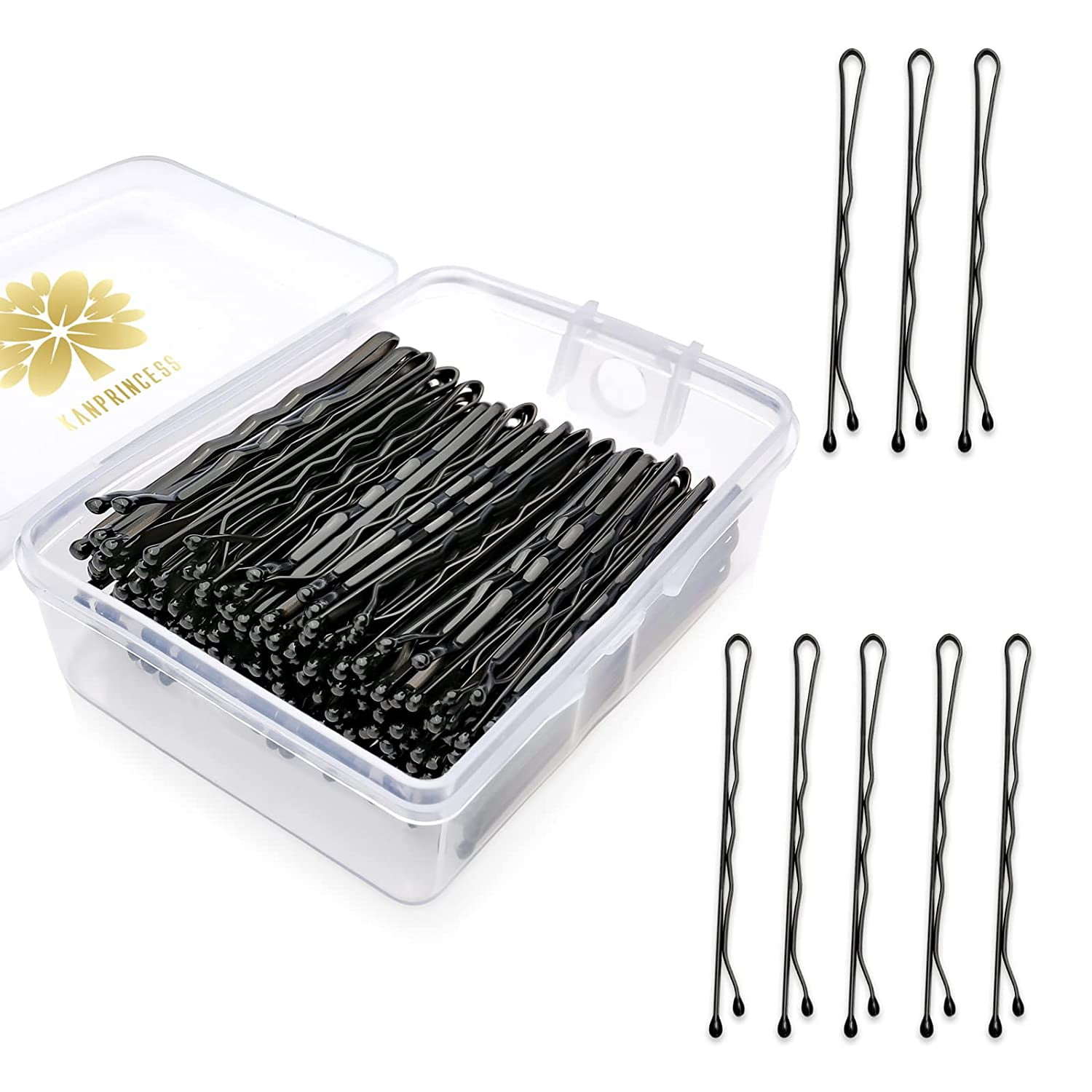 KANPRINCESS 100PCS 2Inches Hair Pins Kit Hair Clips Secure Hold Bobby ...