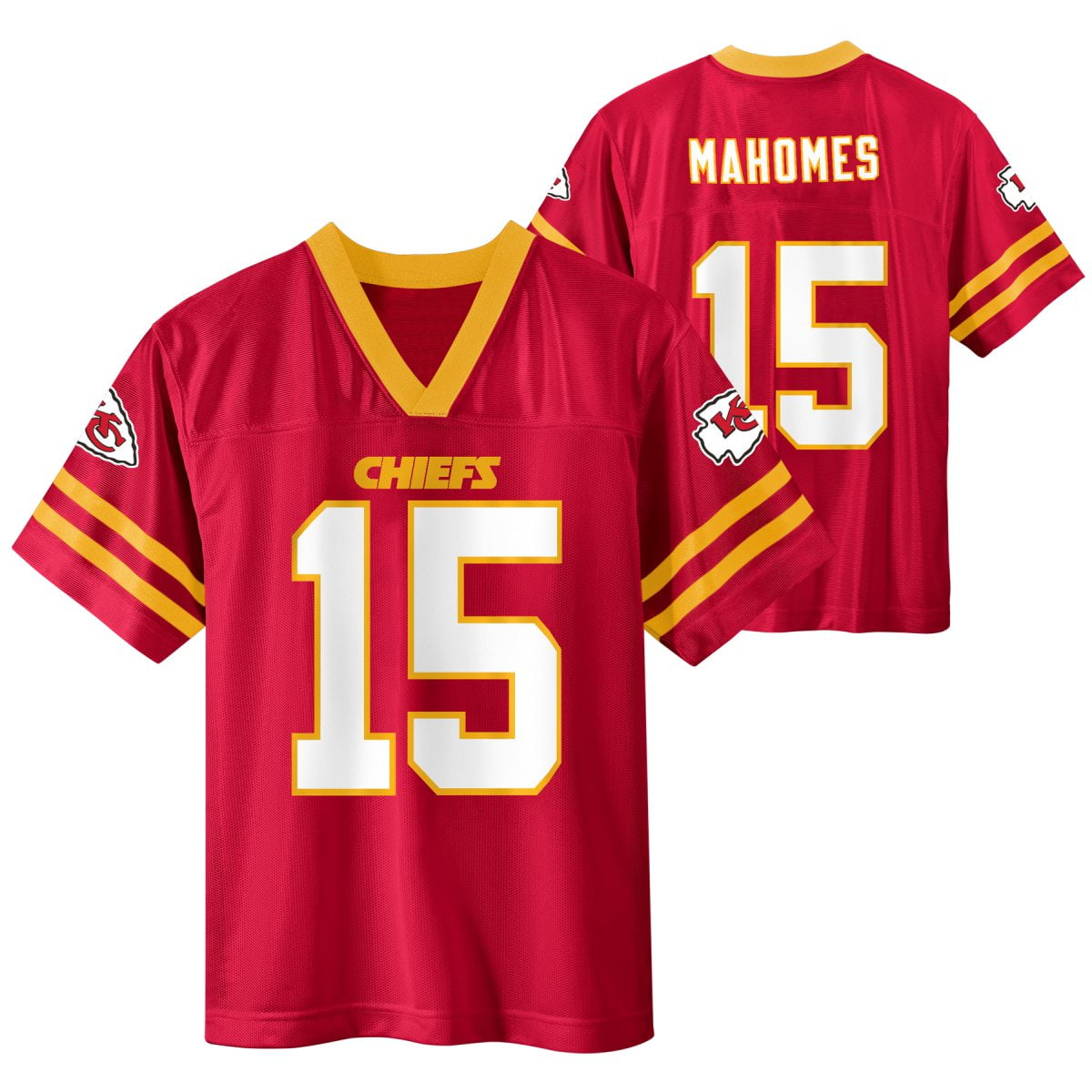 KANSAS CITY CHIEFS Boys Primry Color Synthetic Jersey Home Mahomes ...