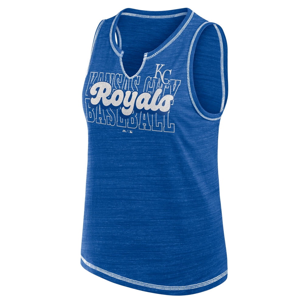 Kansas City Royals Women's Heather Royal Set Pace Bi-Blend Tank Top, Up ...