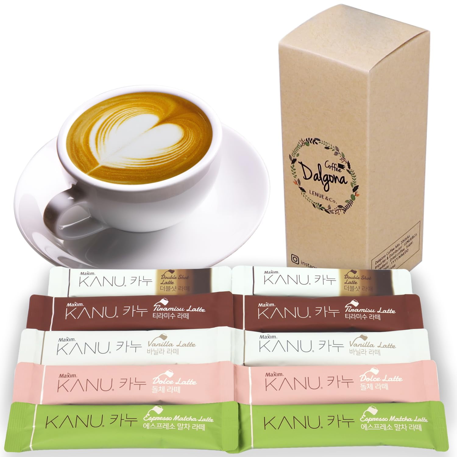 KANU Latte - Korean Maxim KANU 3 in 1 Instant Coffee Variety Sample ...