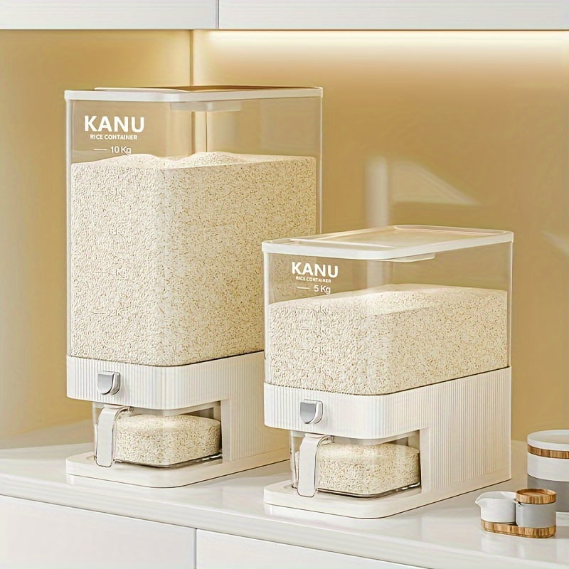 KANU Rice Storage Container with Dispenser, 10kg Capacity, Moisture ...