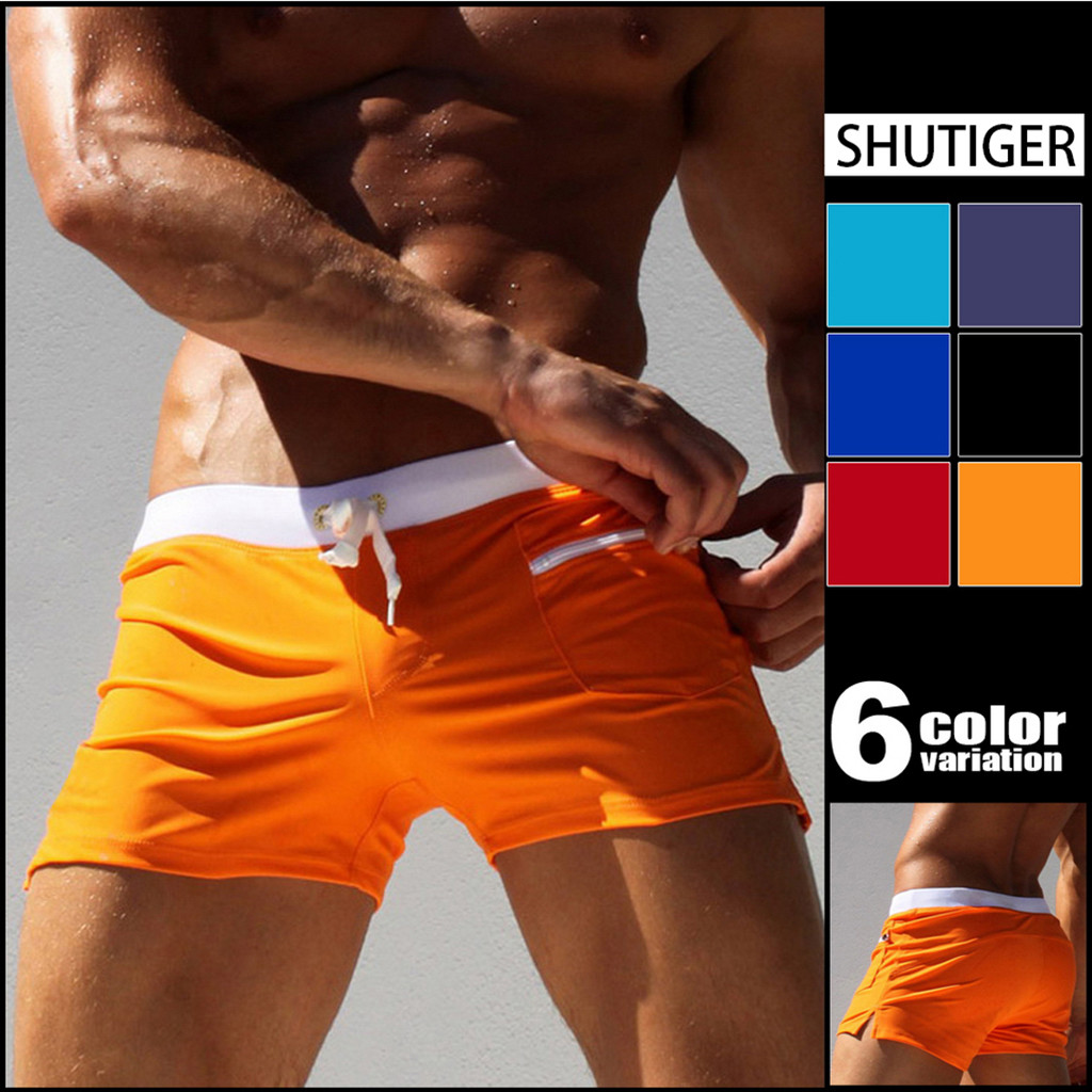 KANY Mens Swim Trunks Fashion Men's Sexy Bodybuild Gradient Trunks ...