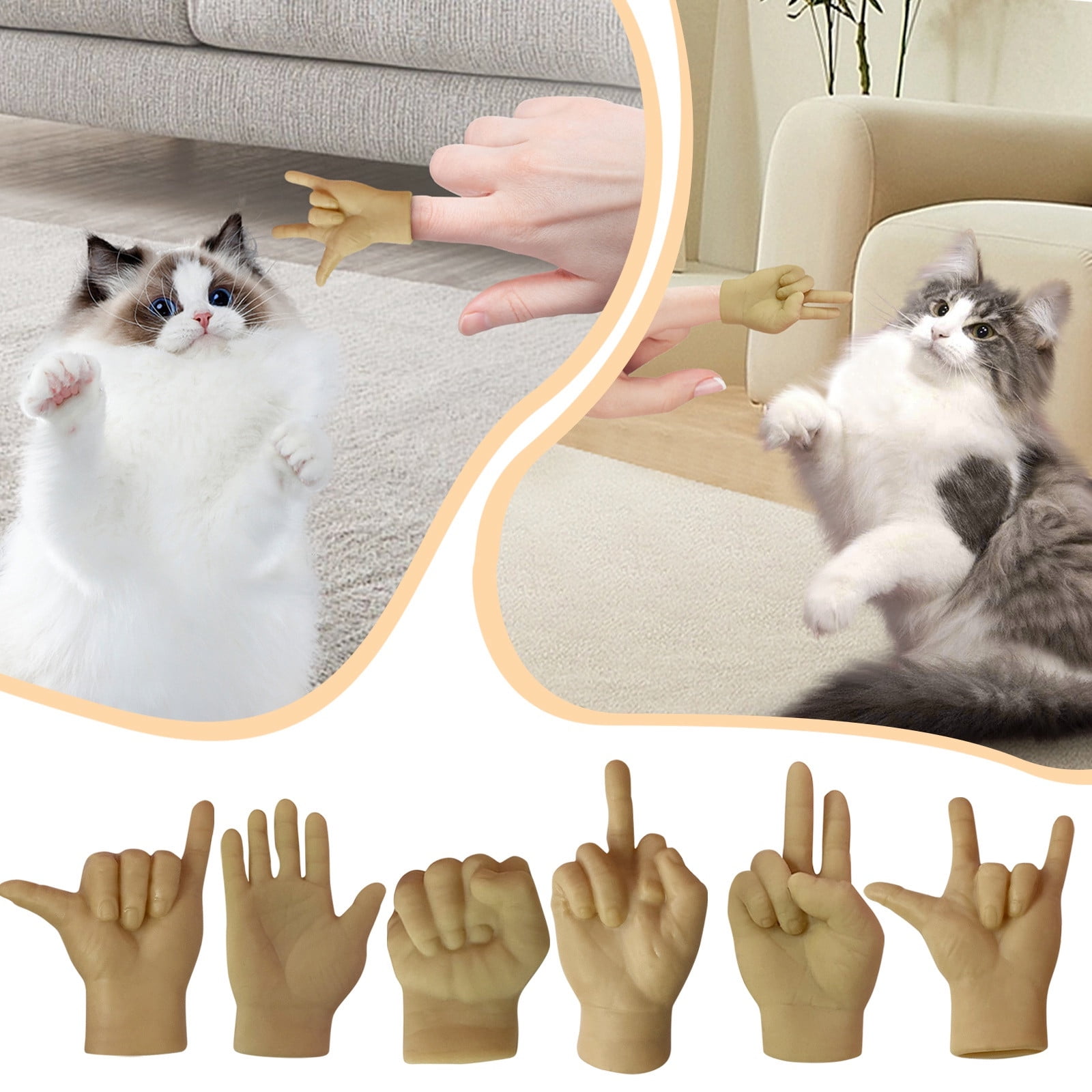 KANY Tiny Hands Mini Hands Hand Finger Puppets, Cat Hands,small Cat ...