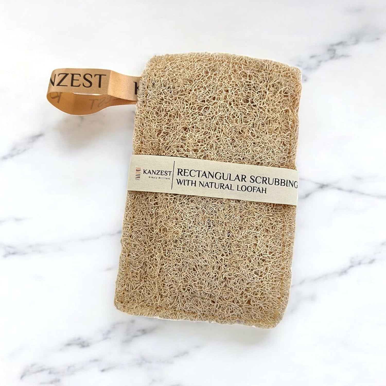 KANZEST Rectangular Shape Natural Loofah For Bathing Pack of 1 Eco ...