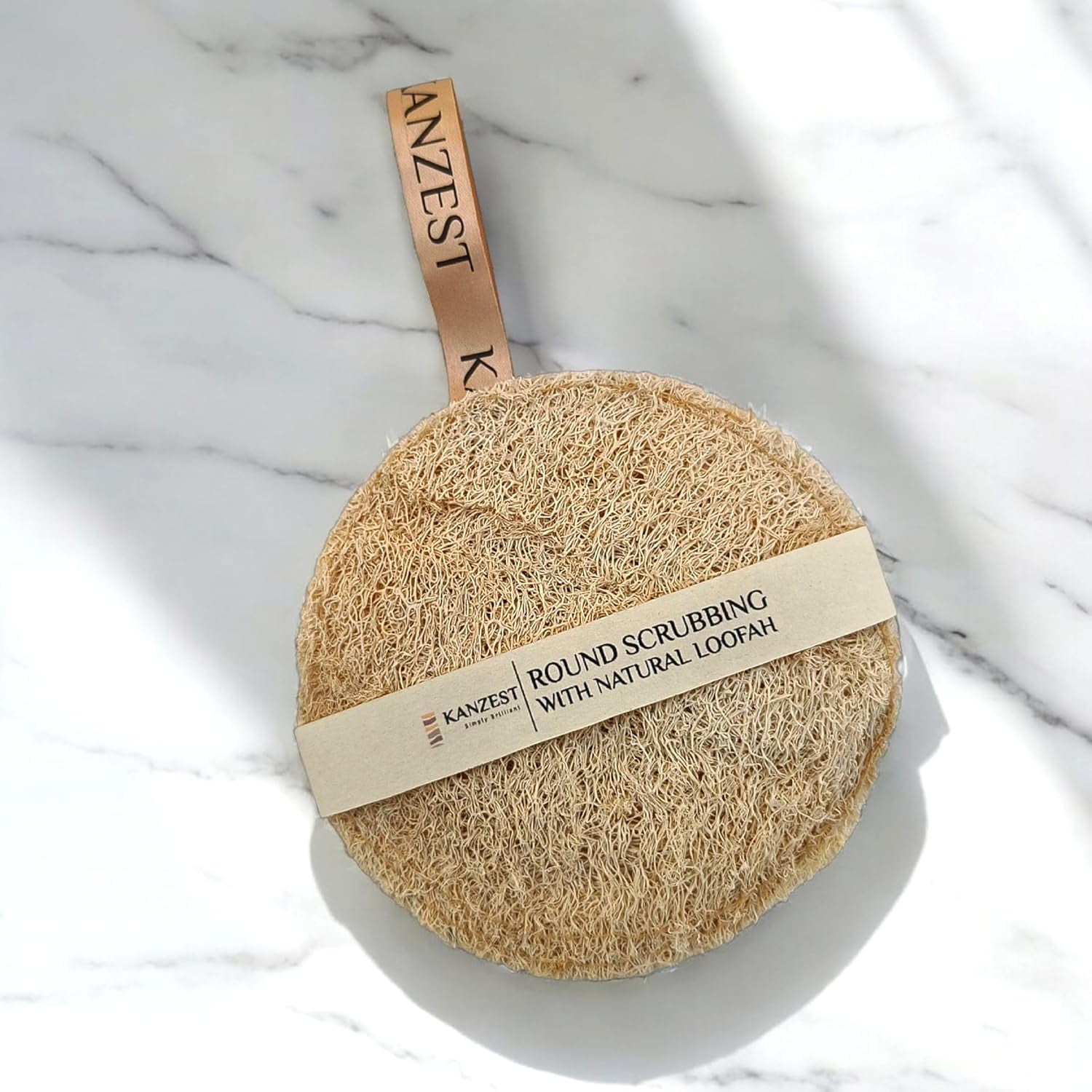 KANZEST Round Shape Natural Loofah For Bathing Pack of 1 Eco Friendly ...