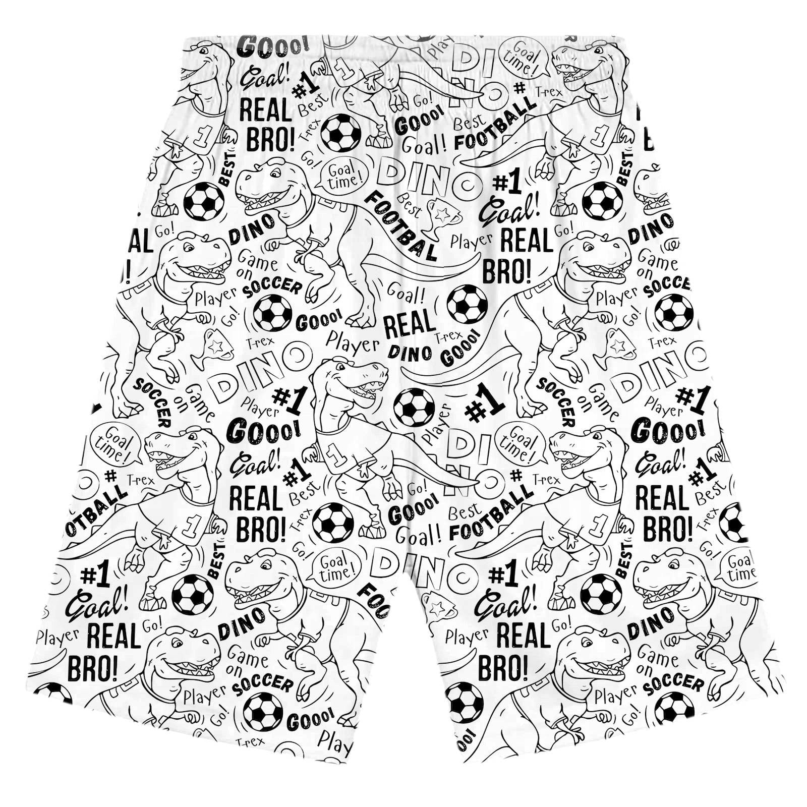 KAOOCXU Boy Breathable Trousers Cartoon Dinosaurs Soccer Printed ...
