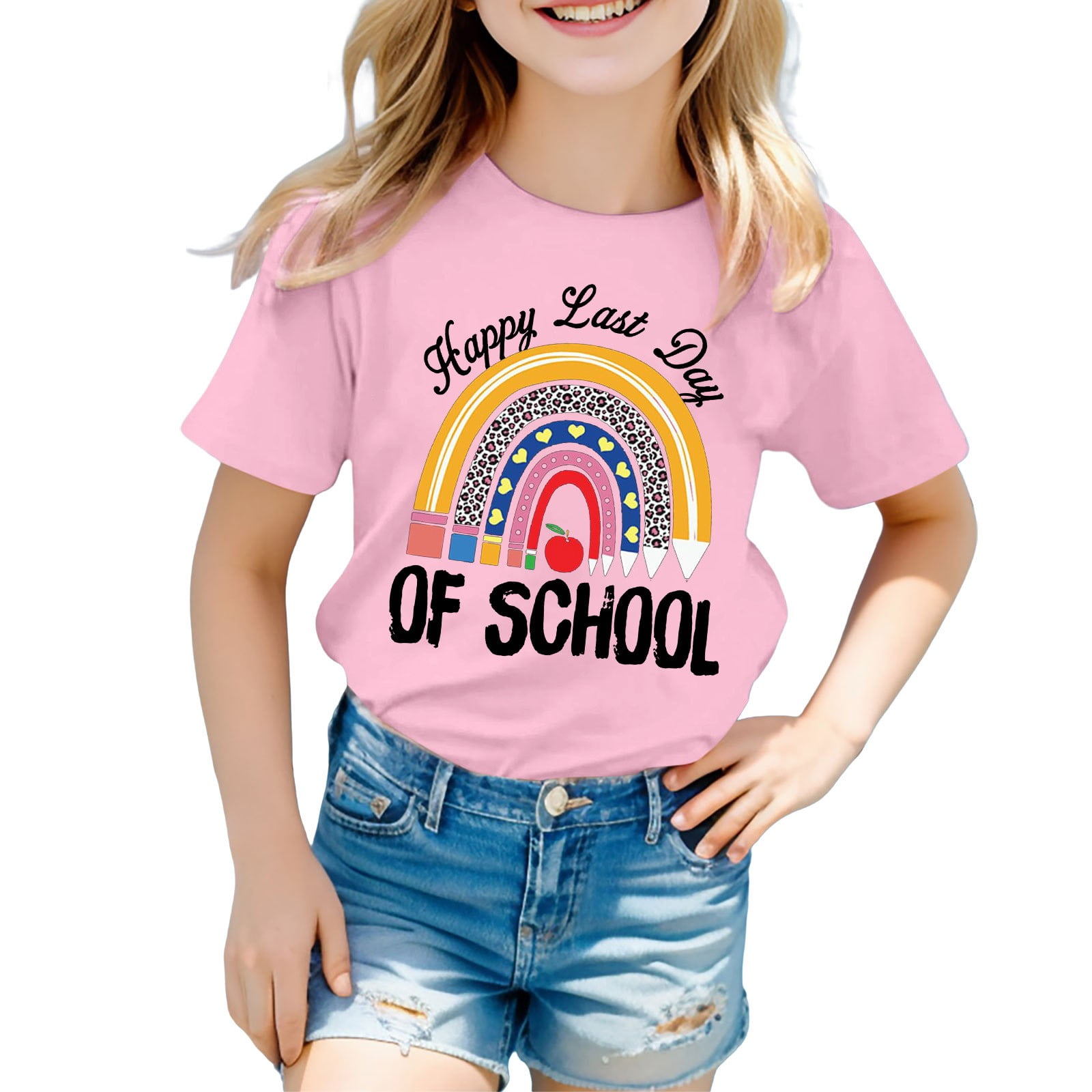 KAOOCXU Girl New Versatile T-Shirts Graduate Season Short Sleeve O-Neck ...