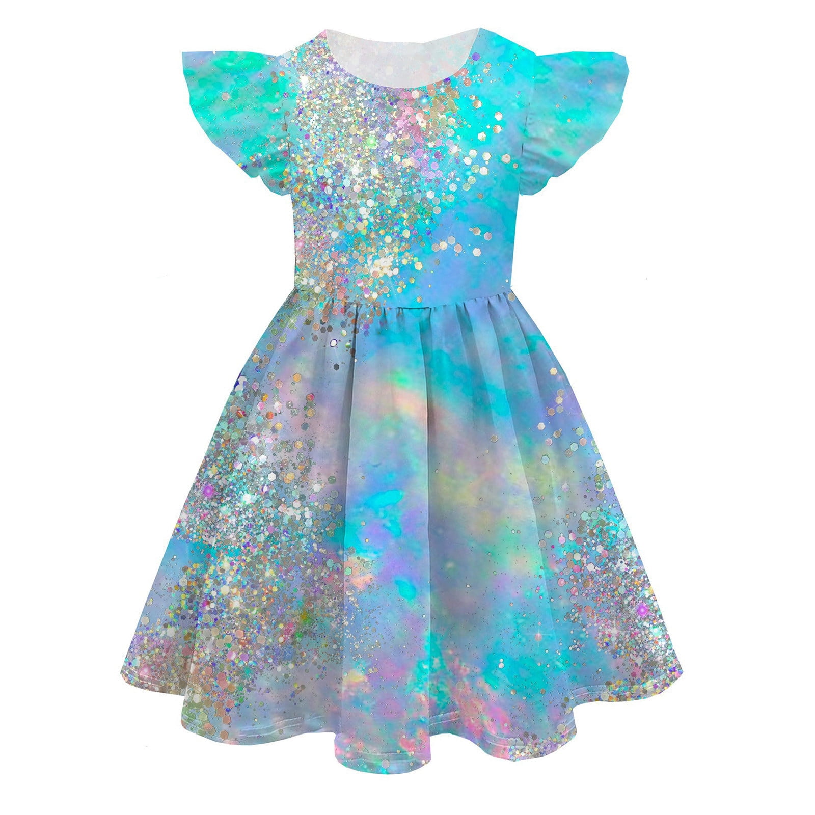 KAOOCXU New Dress For Children Girl Fascinating Summer Flying Sleeved ...