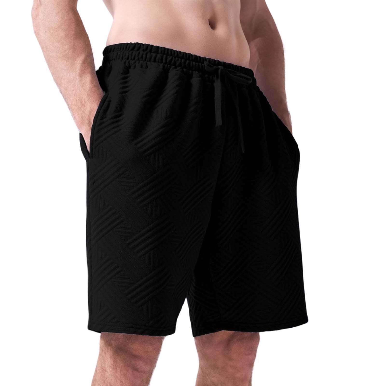 KAOOCXU Simple Shorts For Men Solid Color Jacquard Oversized Shorts ...
