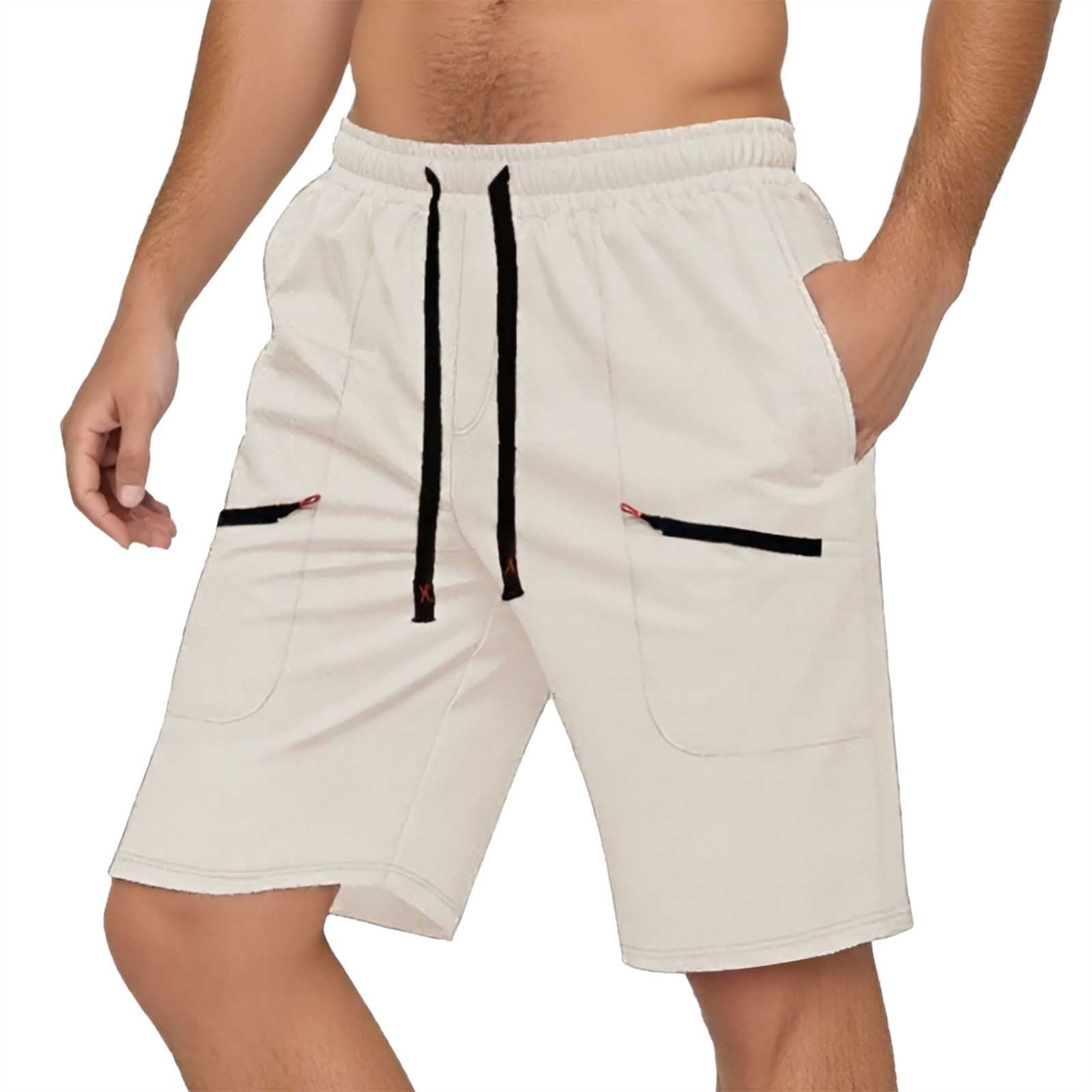 KAOOCXU Simple Shorts For Men Solid Color Stylish Woven Overalls Cargo ...