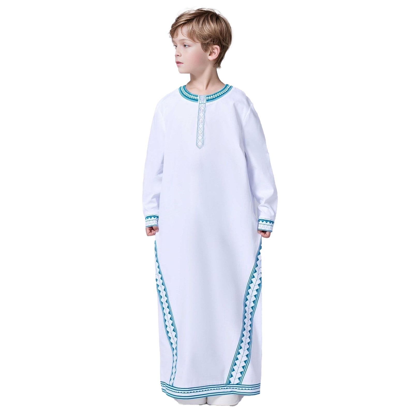 KAOOCXU Toddler Arabic Thobe Thobe Boys Long Sleeves Kids Robe Boys ...