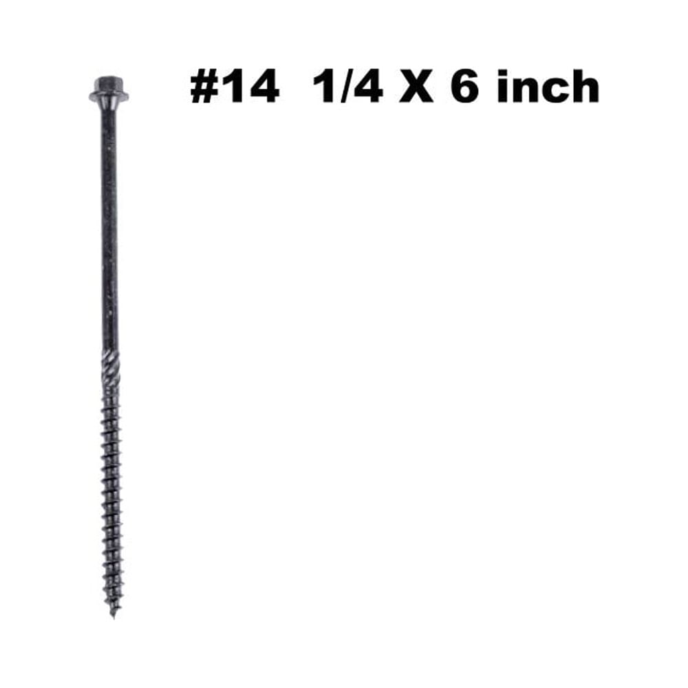 KAPAS Timber/Log/Landscaping/Deck Framing Wood Screws #14 1/4 X 6” Hex ...