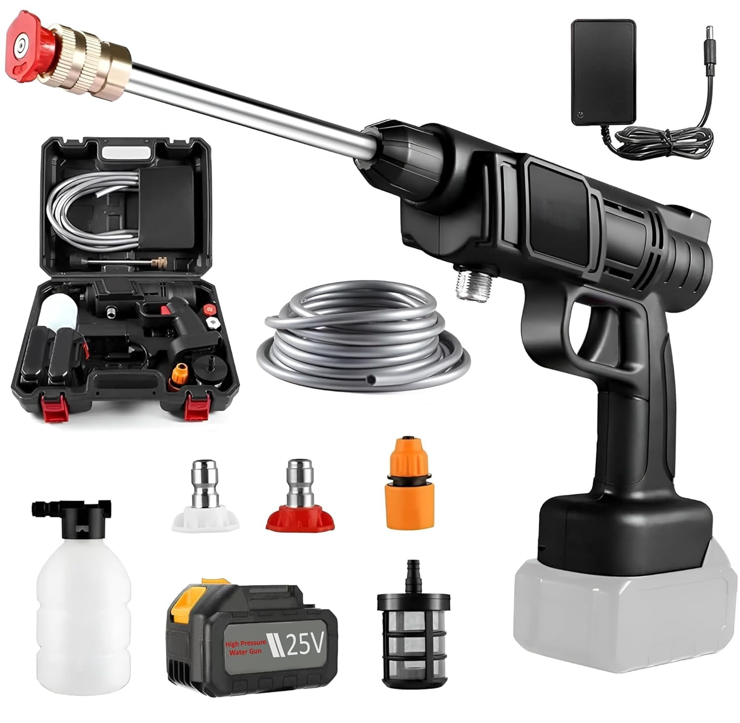 KAPICON 25V Portable Pressure Washer with Rechargeable Battery Cordless ...