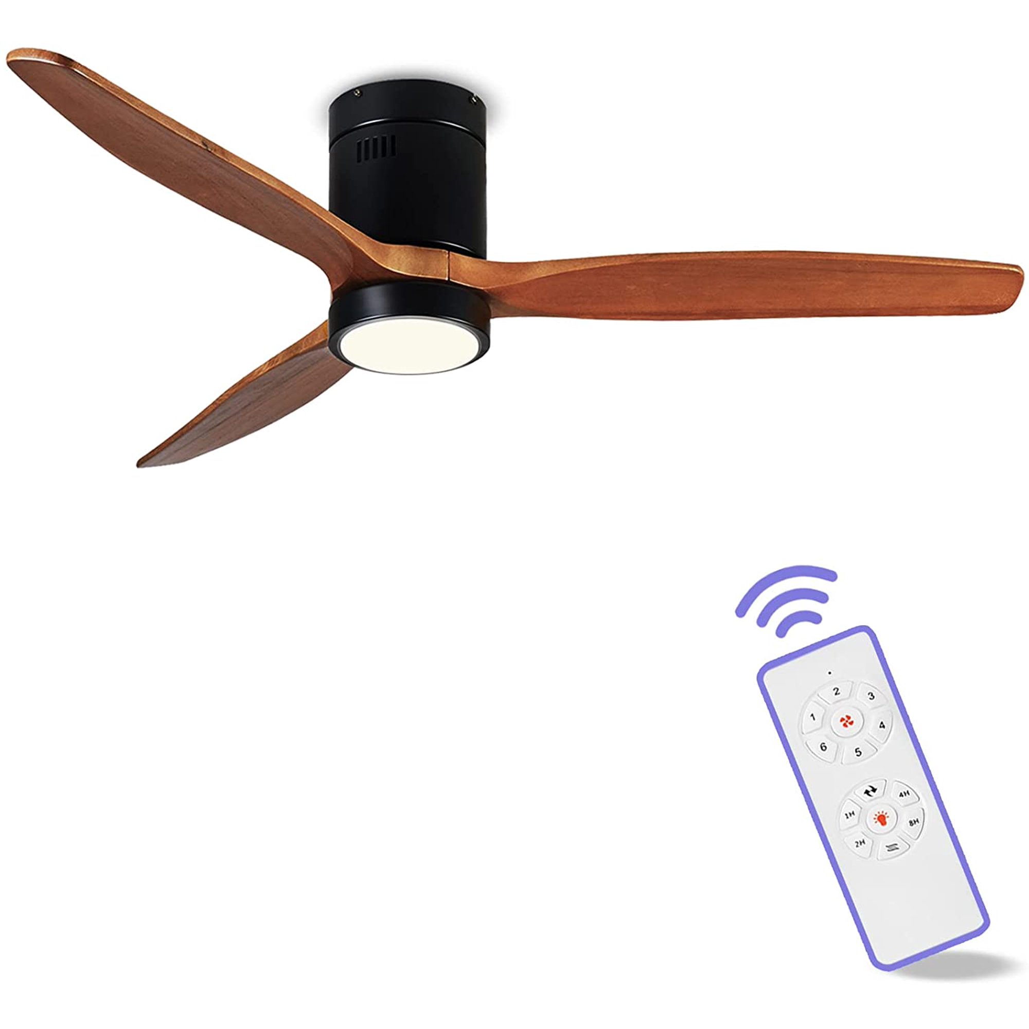 EAYSG Ceiling Fan with Light -19.7 inch Flush Mount Ceiling Fans with ...