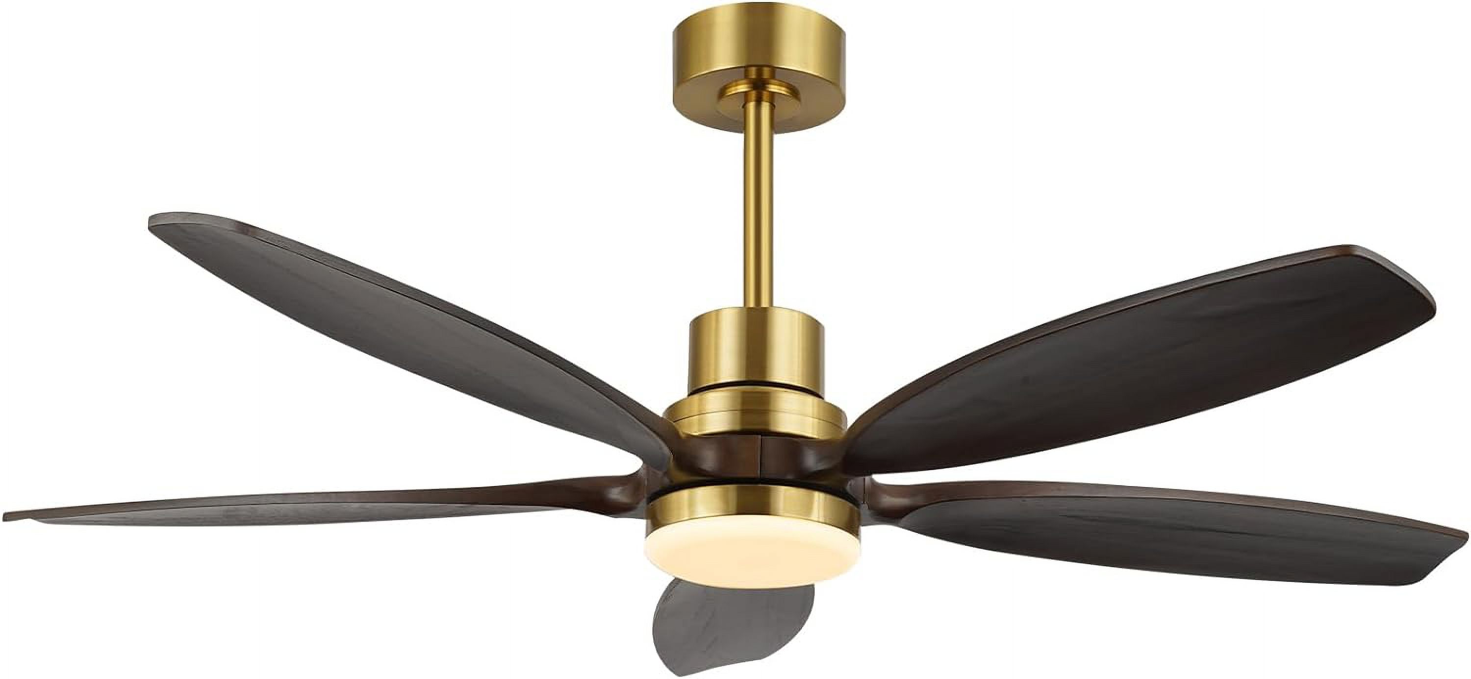 KAPOEFAN 52inch Black Walnut Ceiling Fans with Light and Remote ...