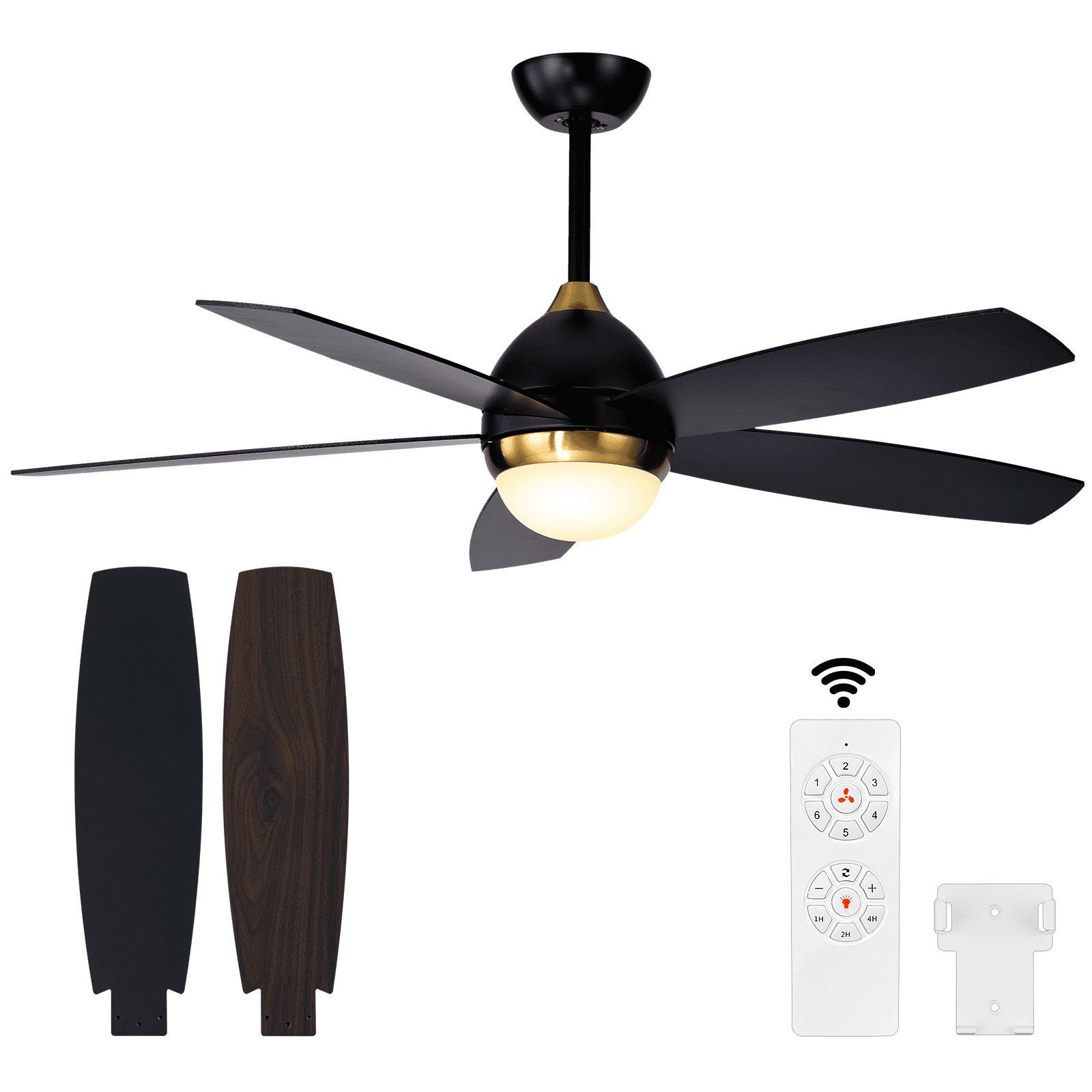 KAPOEFAN 52inch Indoor/Outdoor Ceiling Fan with Lights, Large Remote ...
