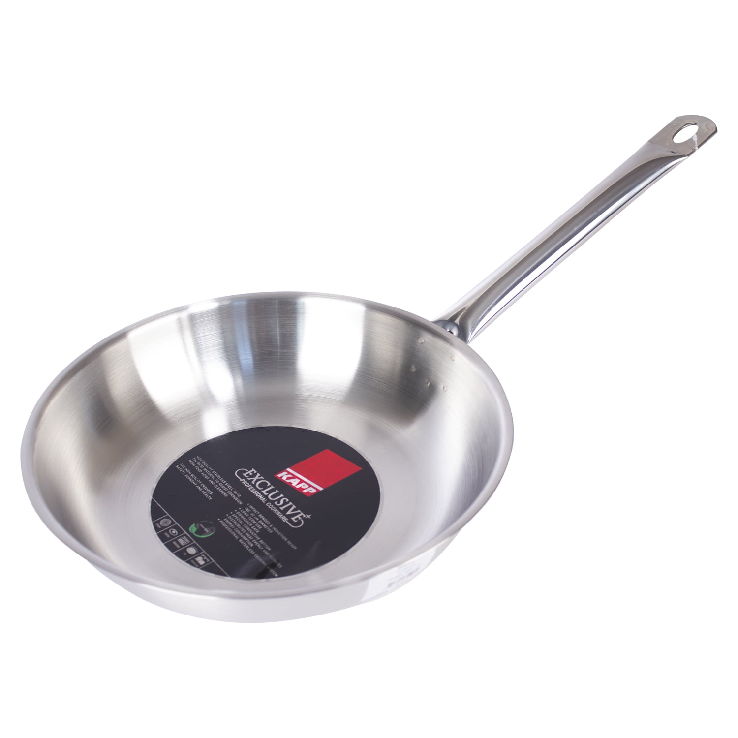 KAPP Frying Pan/Triply Stainless Steel Skillet/Fry Pan with Long and ...