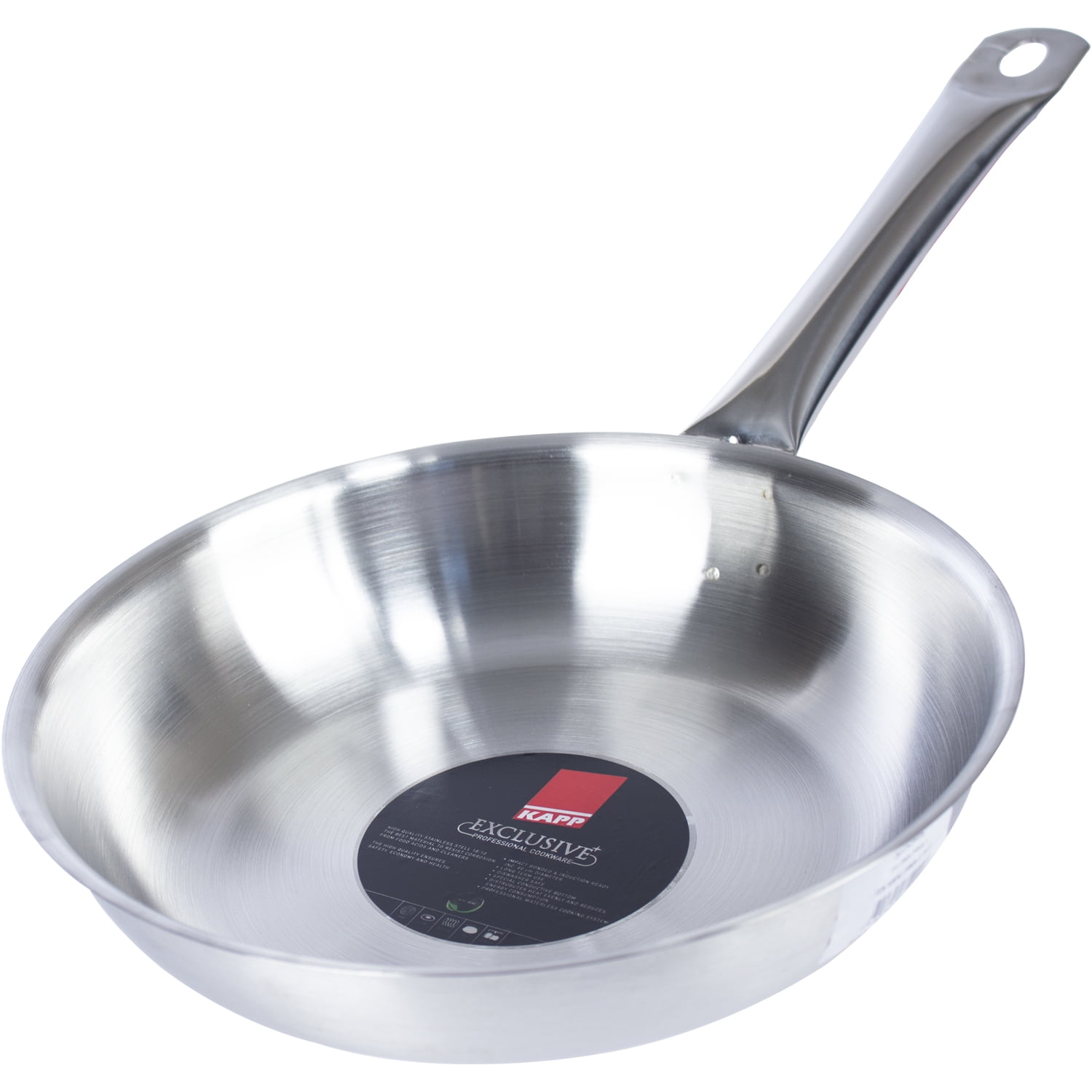KAPP Frying Pan/Triply Stainless Steel Skillet/Fry Pan with Long and ...