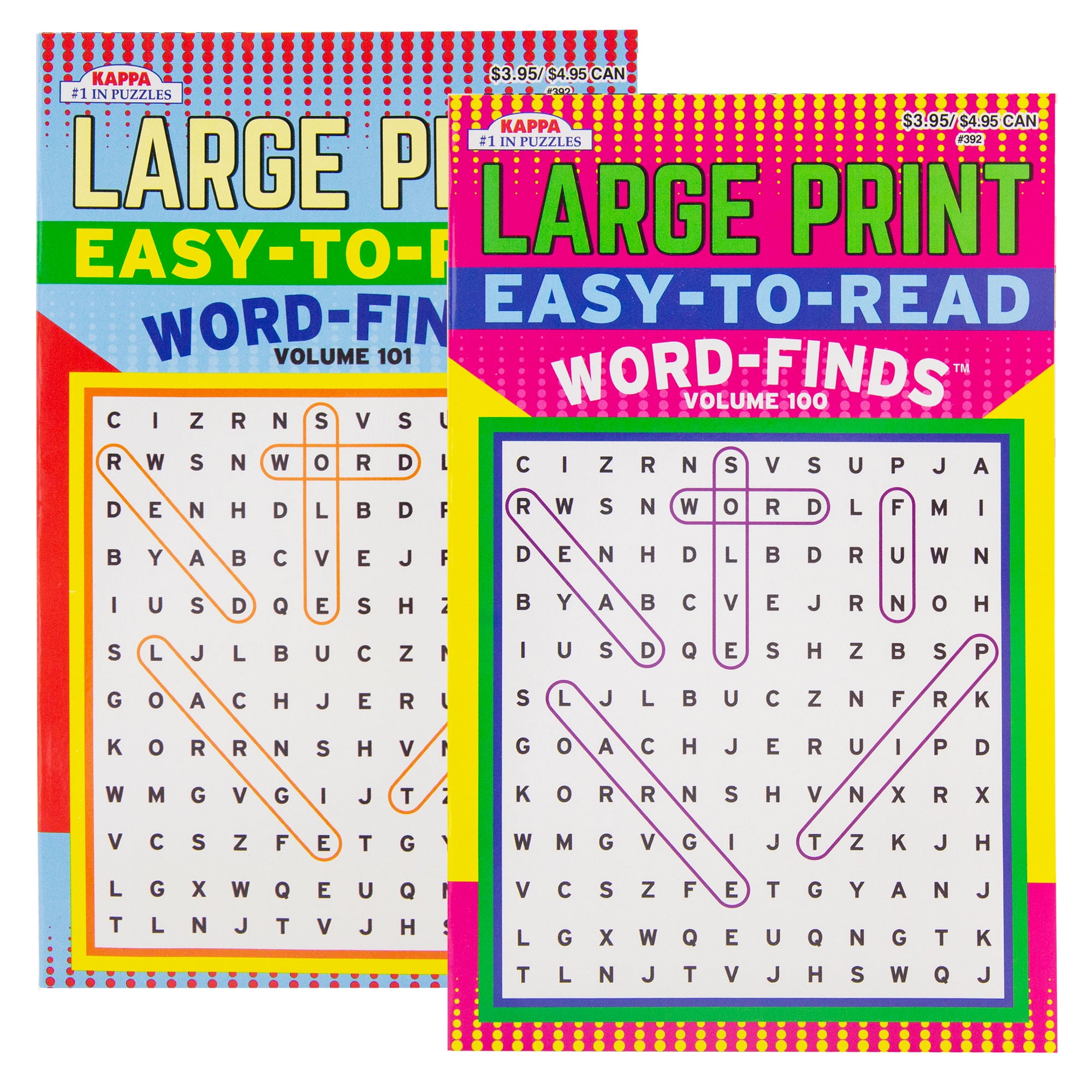 KAPPA Easy To Read Word Finds - 8" x 5" Digest Size 2 Titles, 24-Pack ...