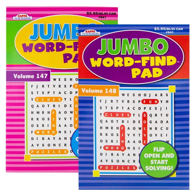 "KAPPA Jumbo Word Find Pad, Brain Games for Adults, 2-Pack Digest ...