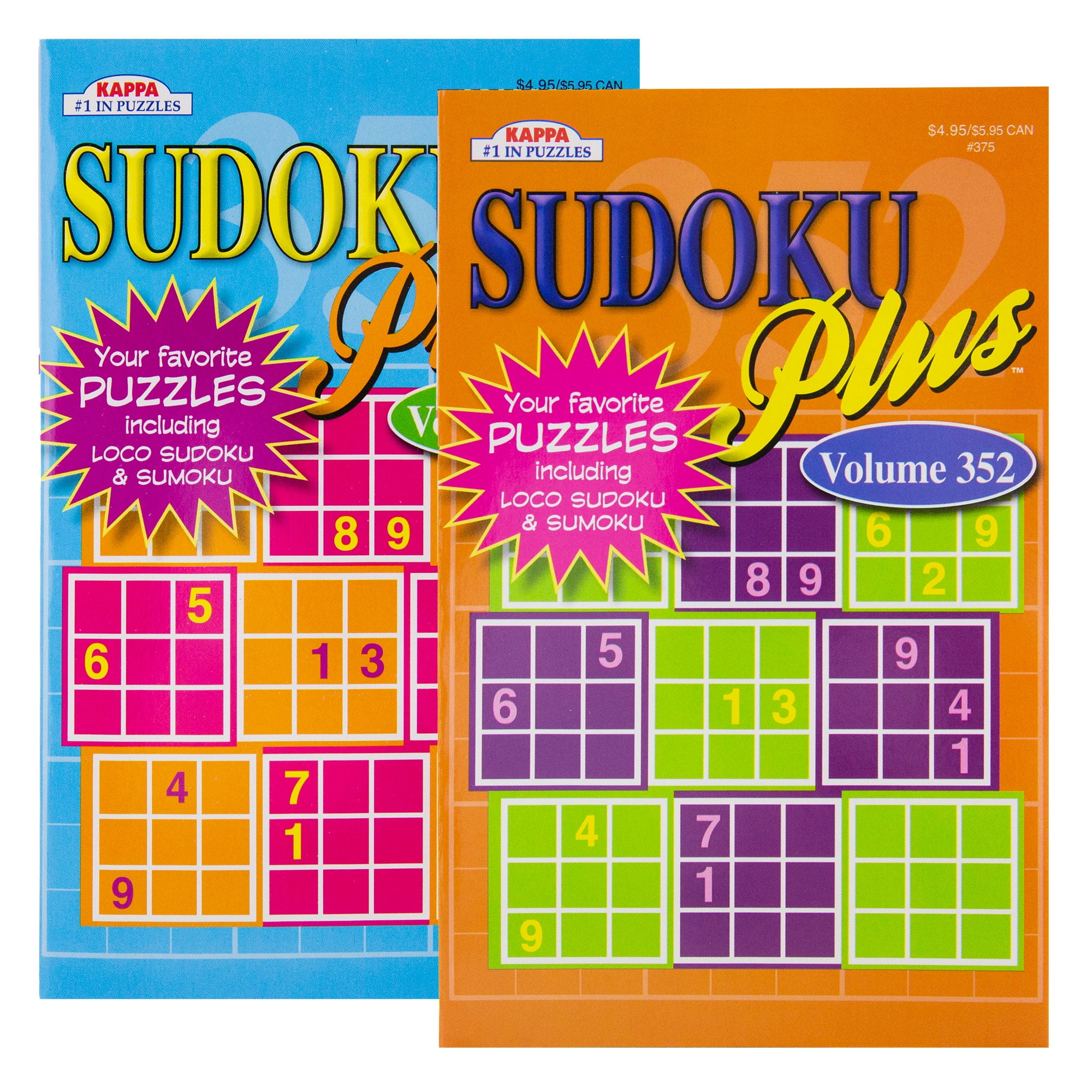 KAPPA Sudoku Puzzles Book - 8" x 5" Digest Size 2 Titles, Brain Workout ...