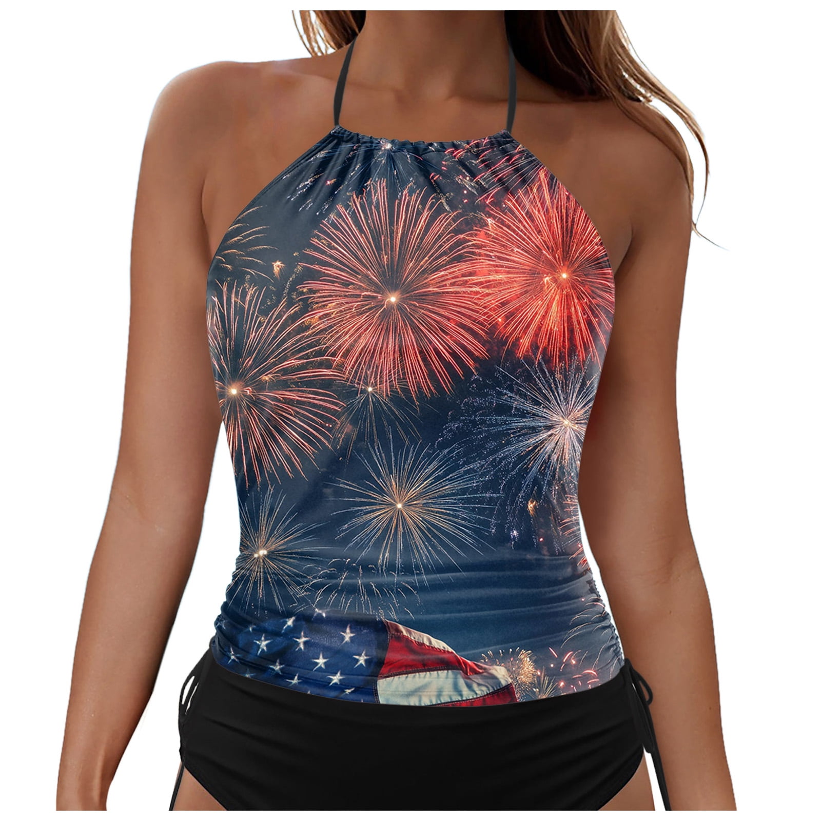 KAPRIOY Tankini Top With Underwire Bra Support Bathing Suit Tops Slim ...