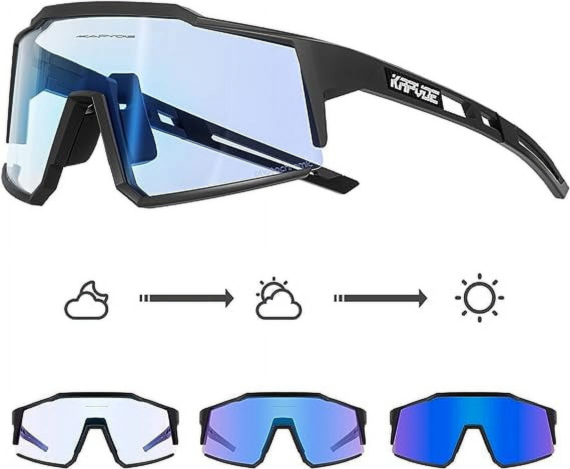 KAPVOE Photochromic Cycling Sunglasses MTB Clear Mountain Bike ...