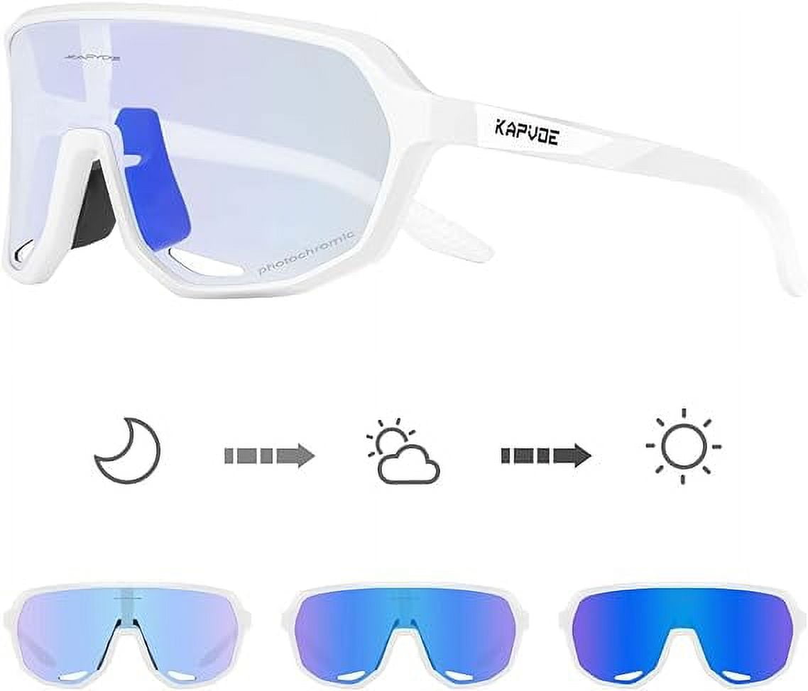 KAPVOE Photochromic Cycling Sunglasses for Men Women Mountain Bike ...