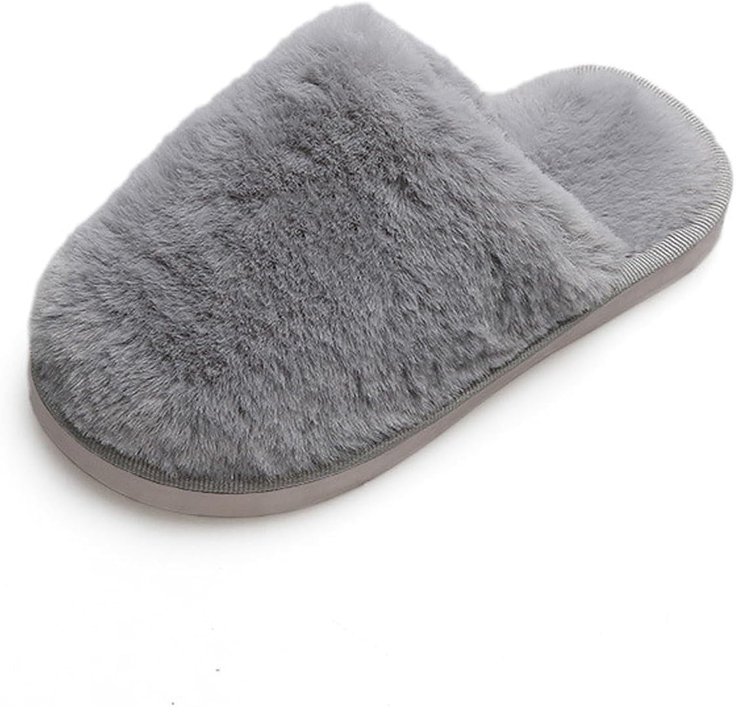 KAQ Boys Girls Fuzzy House Slippers Comfy Non Slip Faux Fur Slippers ...
