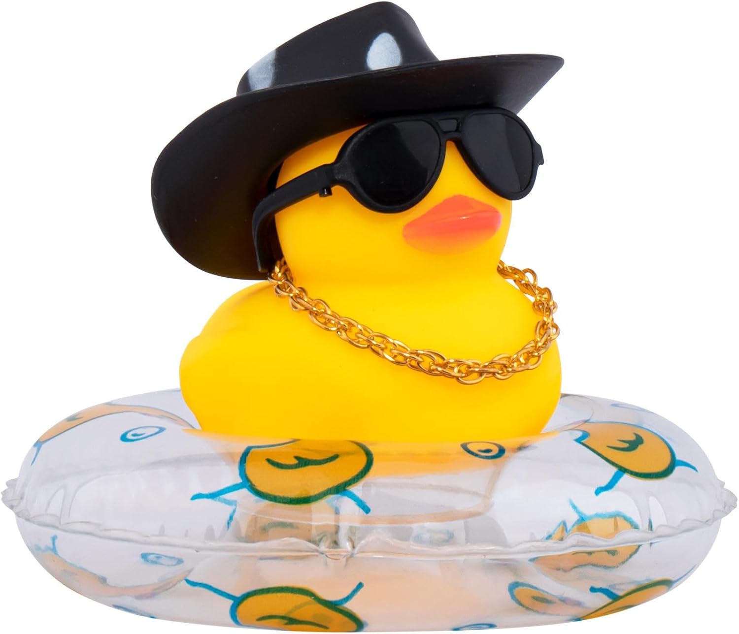 KAQ Car Rubber Duck, Yellow Duck Decoration Dashboard with Sun Hat Swim ...