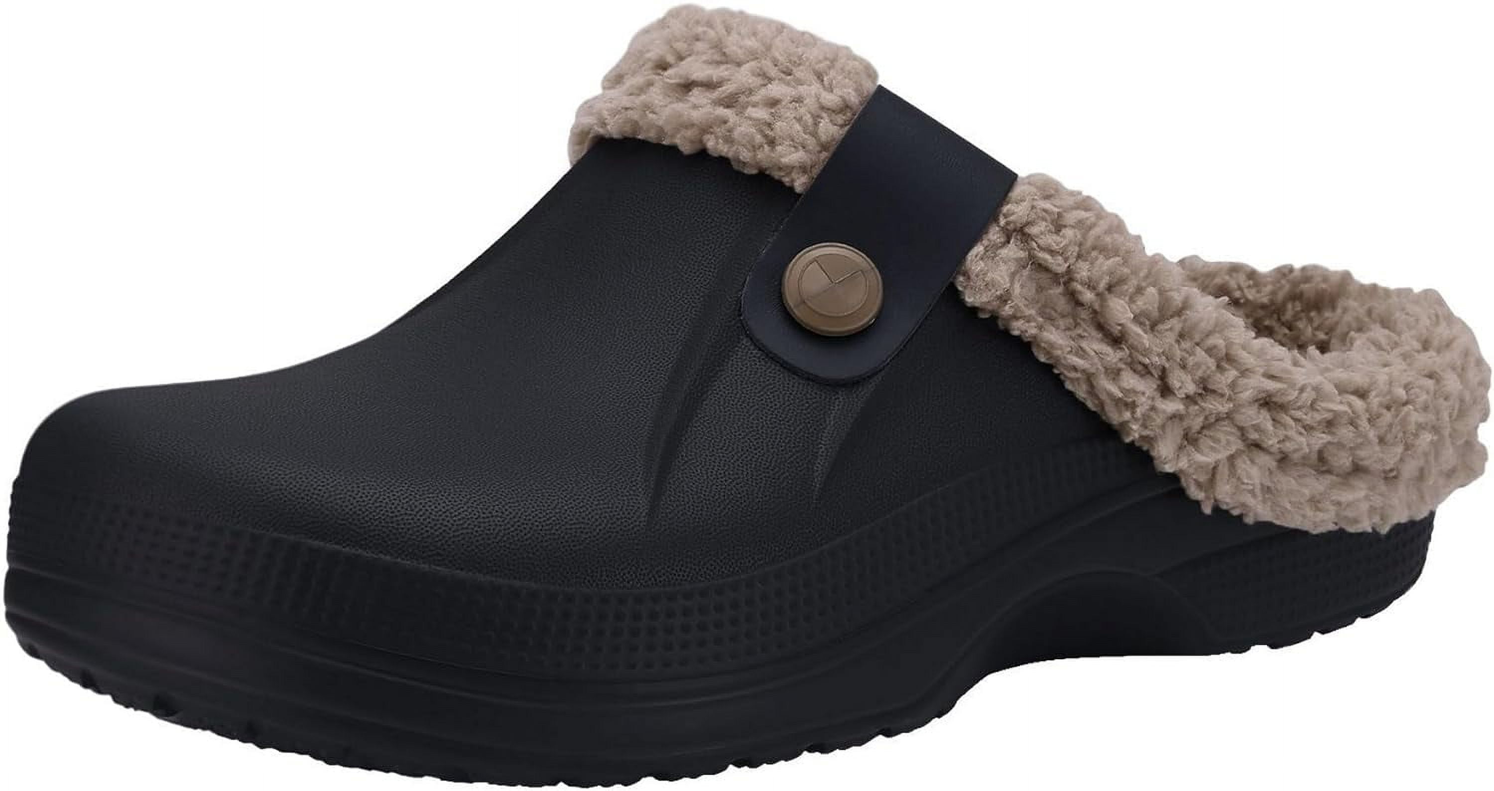 KAQ Classic Fur Lined Clogs Waterproof Winter Fuzzy Slippers for Women ...