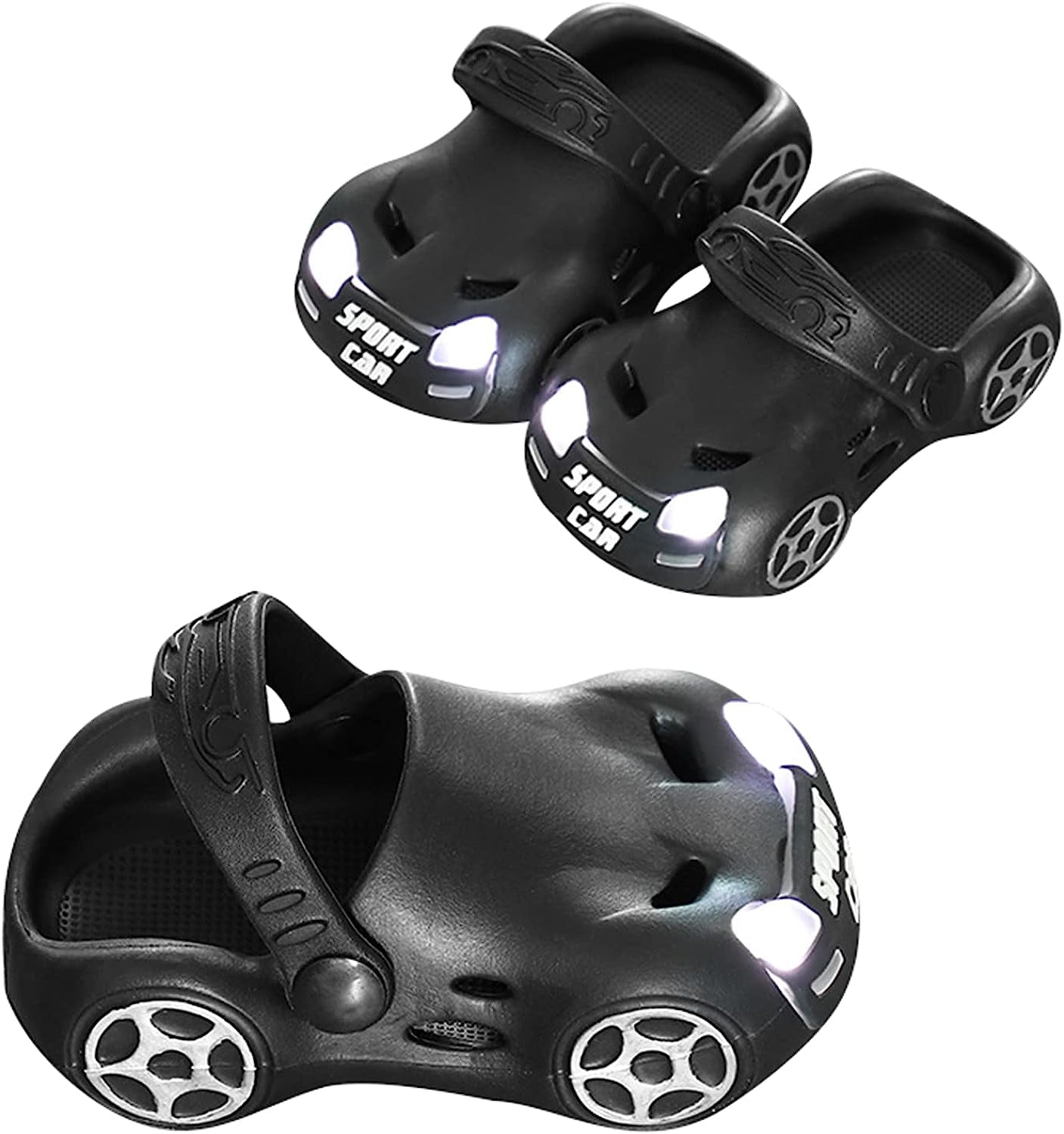 KAQ Kid Cute Car Light Up Clogs Summer,Girls Boys anti-Slip Beach ...
