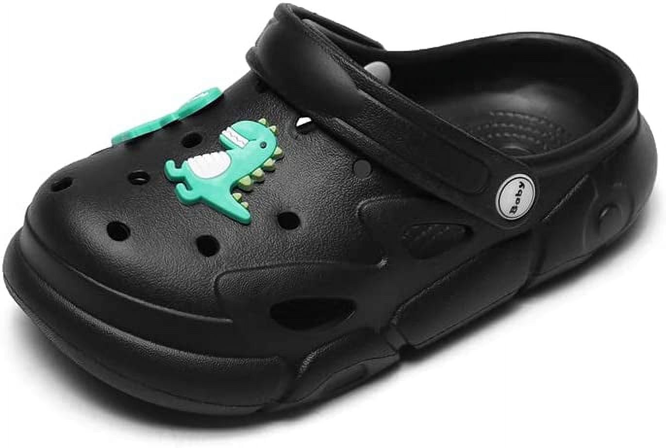 KAQ Kids Classic Clogs for Boys and Girls, Non-Slip Slides Sandals with Cartoon Dinosaur Charms ...