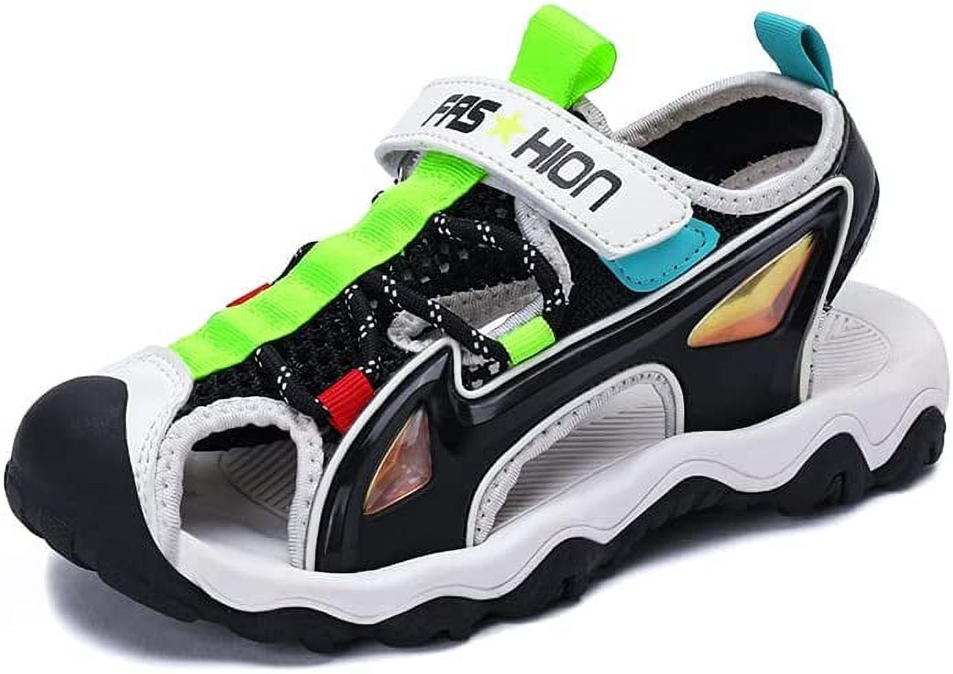 KAQ Kids Sandals Boys Outdoor Hiking Close Toe Sports Sandal Pool Beach ...