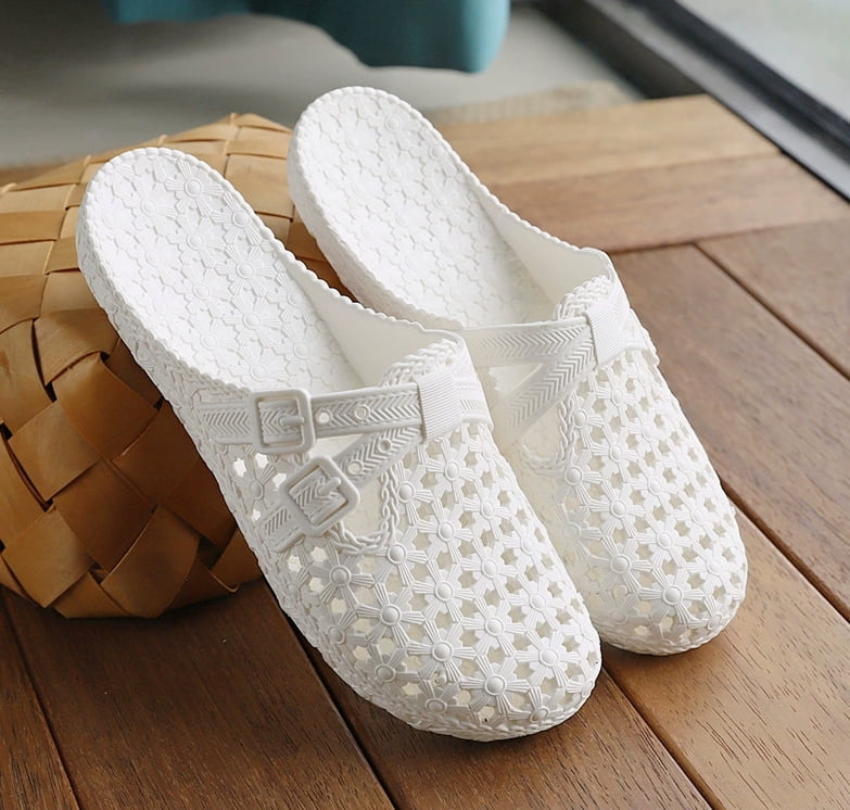 KAQ Shoes Women Flat Clogs Garden Shoes Casual Hollow Out Beach ...