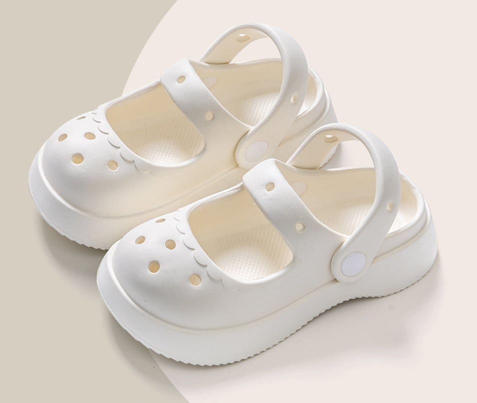 KAQ Women's Kawaii Platform Clogs - Flower Cut-Out Slide Sandals for ...