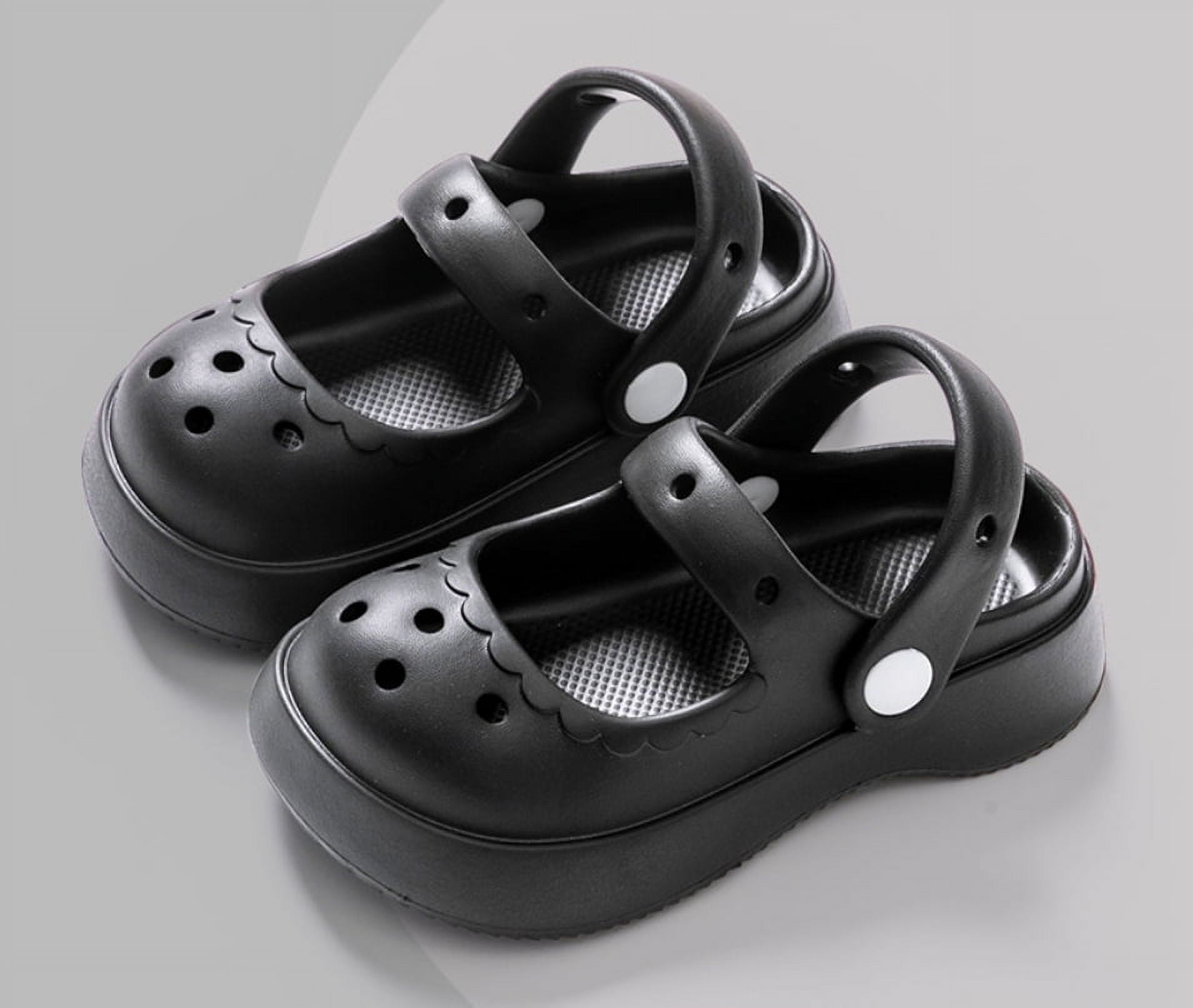 KAQ Women's Kawaii Platform Clogs - Flower Cut-Out Slide Sandals for ...