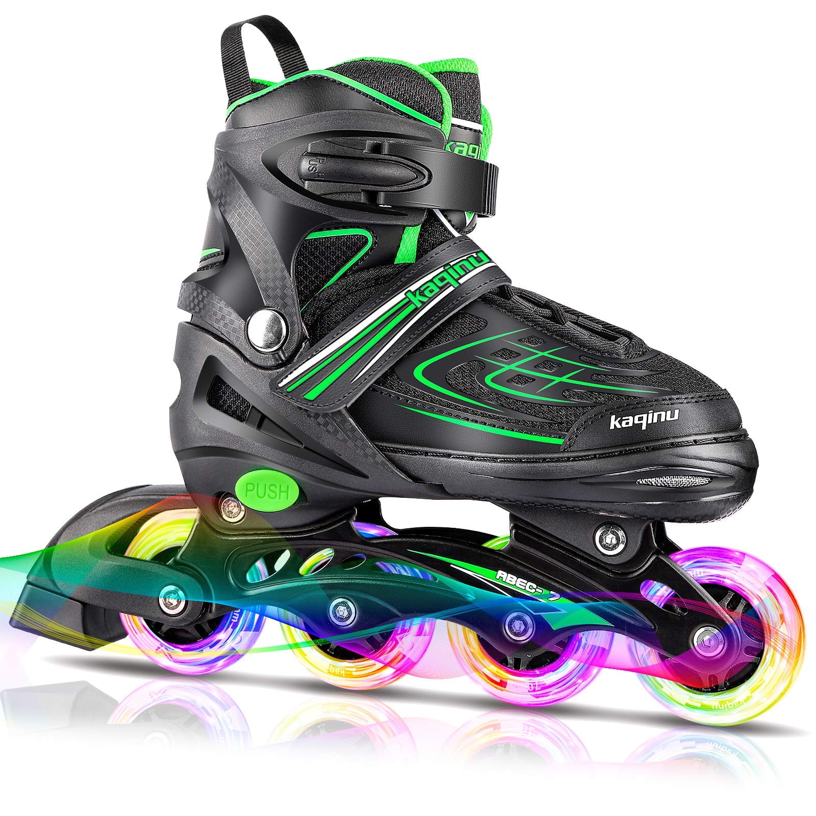 KAQINU Adjustable Inline Skates, Outdoor Inline Skates with Full ...