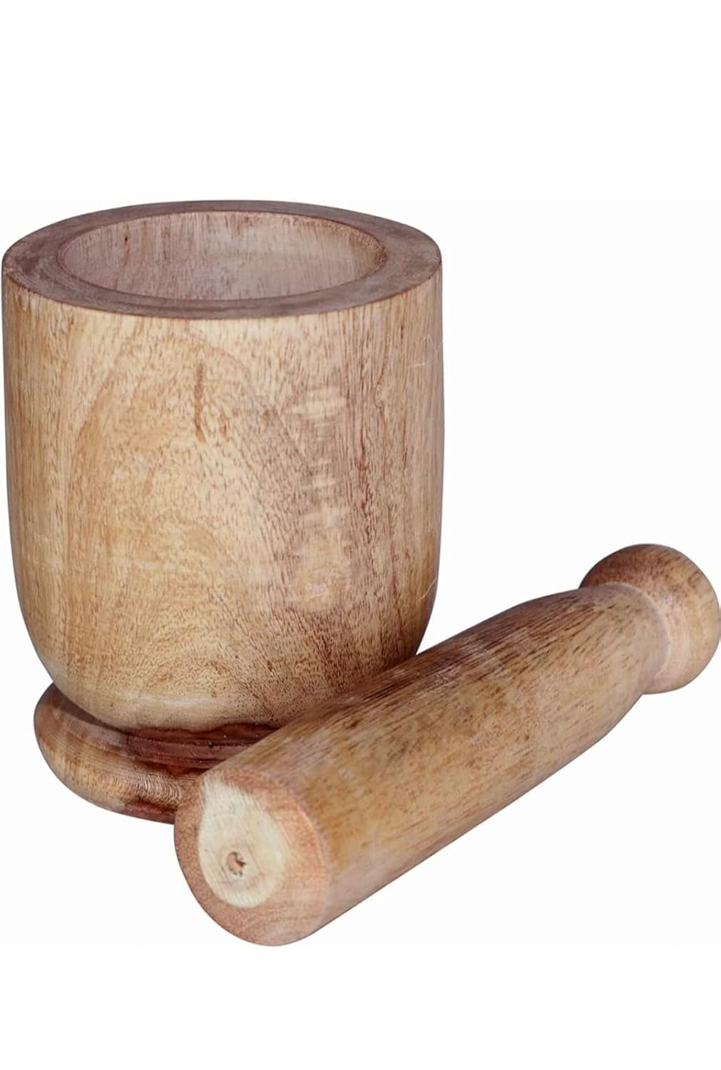 KARAFT WILA Wooden Carved Mortar and Pestle Grinder for Herbs Spices ...