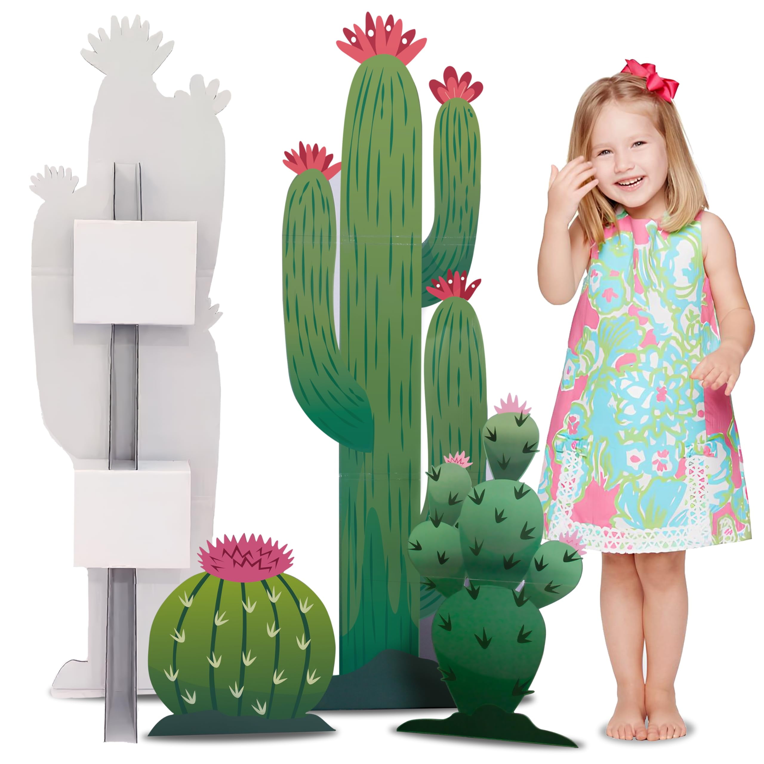 KARAQY 4ft Cactus Cardboard Cutouts, Jointed Cactus Cardboard Cutouts ...