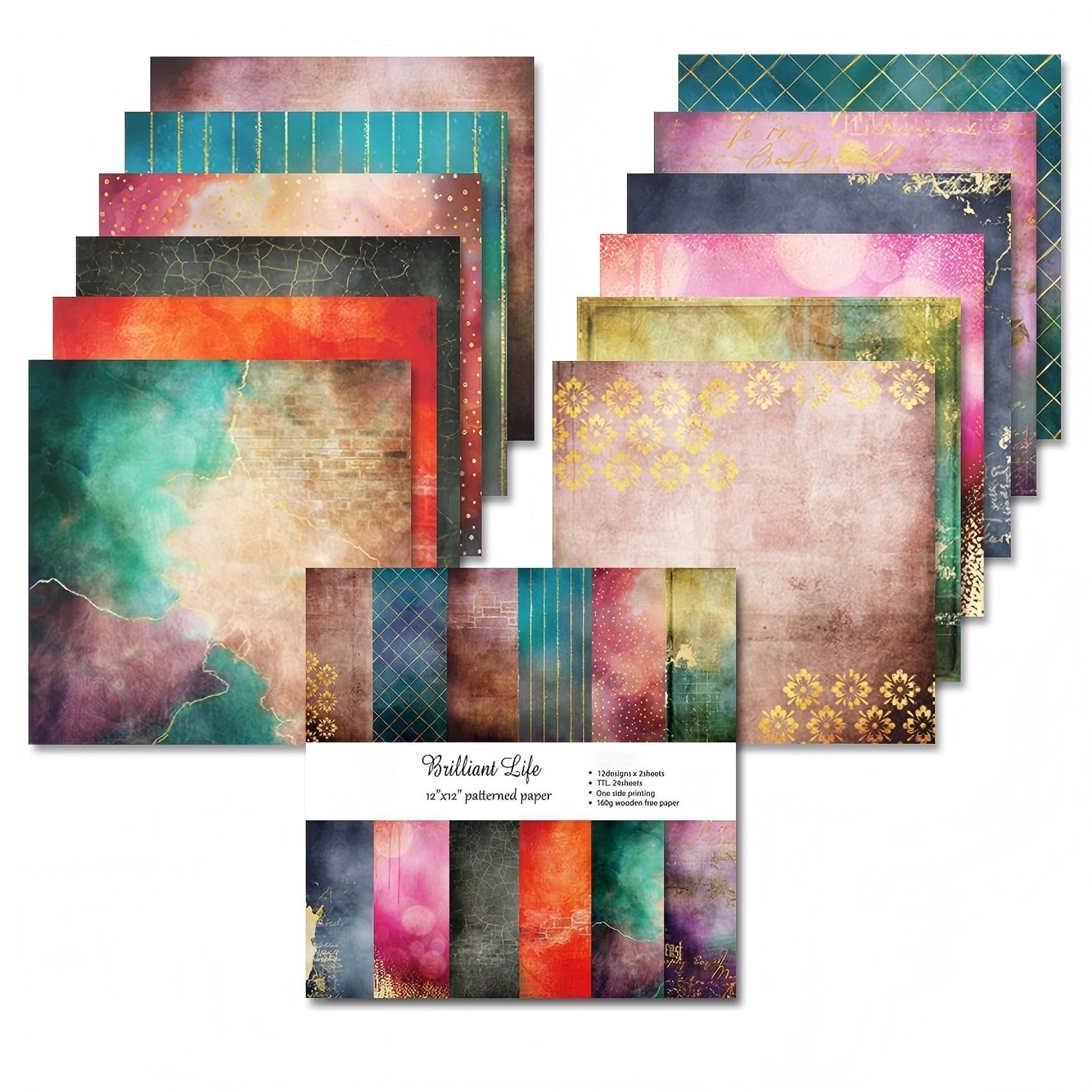 KARDLURY 12 x 12 Inches Scrapbook Paper Pad Pack, 72 Sheets Single ...