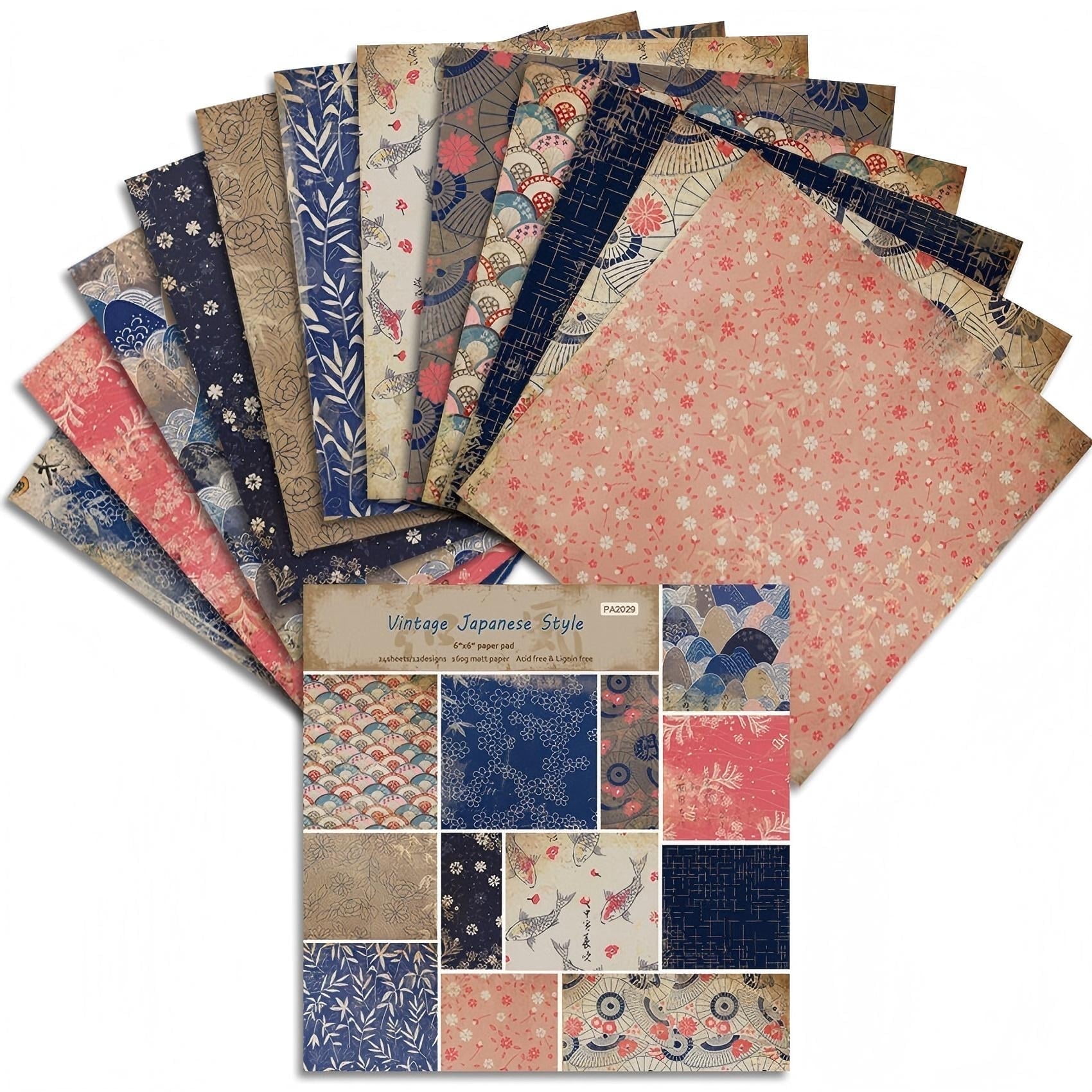 KARDLURY Scrapbook Paper, 48 Sheets Vintage Craft Paper Pad, 6'' x 6 ...