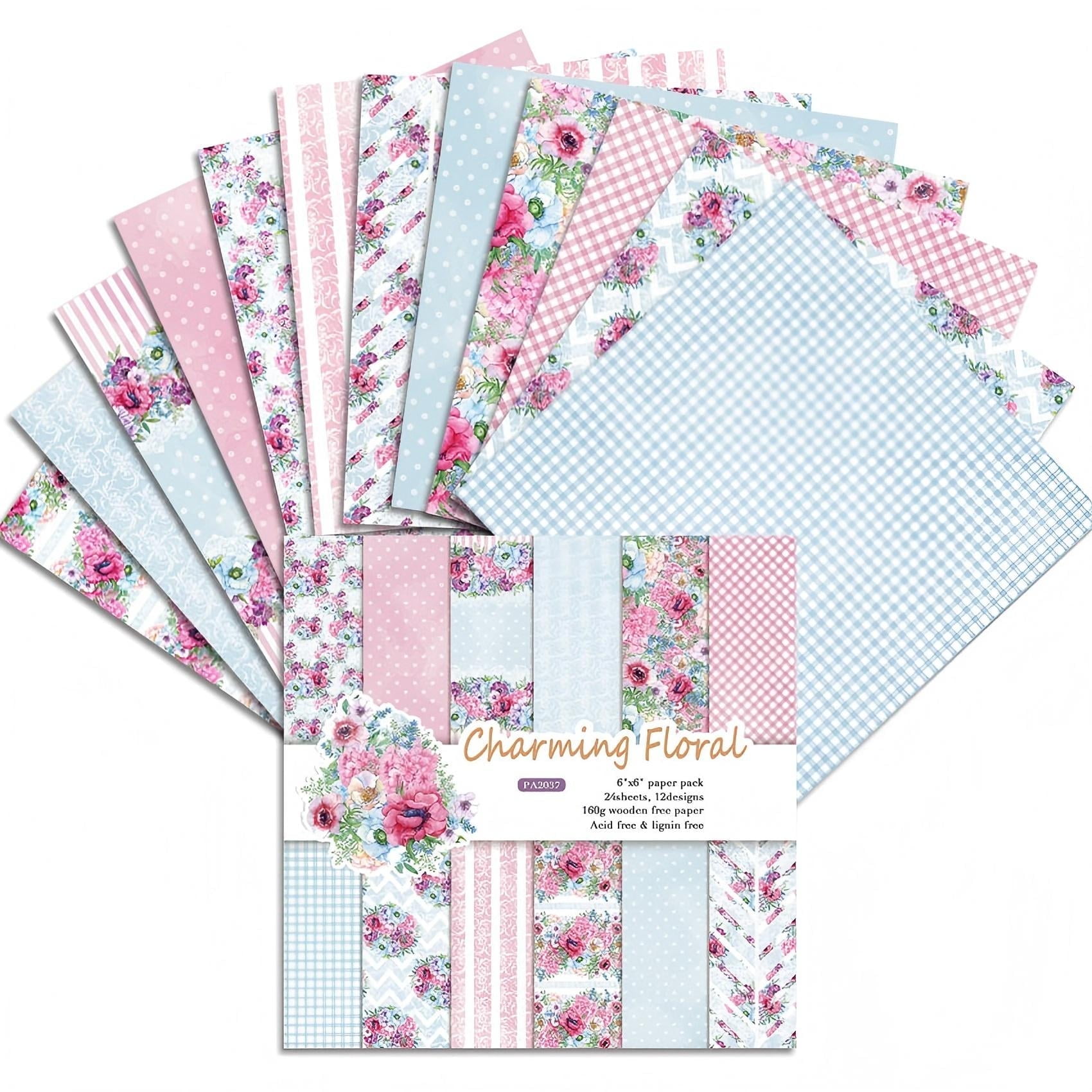 KARDLURY Scrapbook Paper Pack, 48 Sheets 6'' x 6'' Single Sided Vintage ...